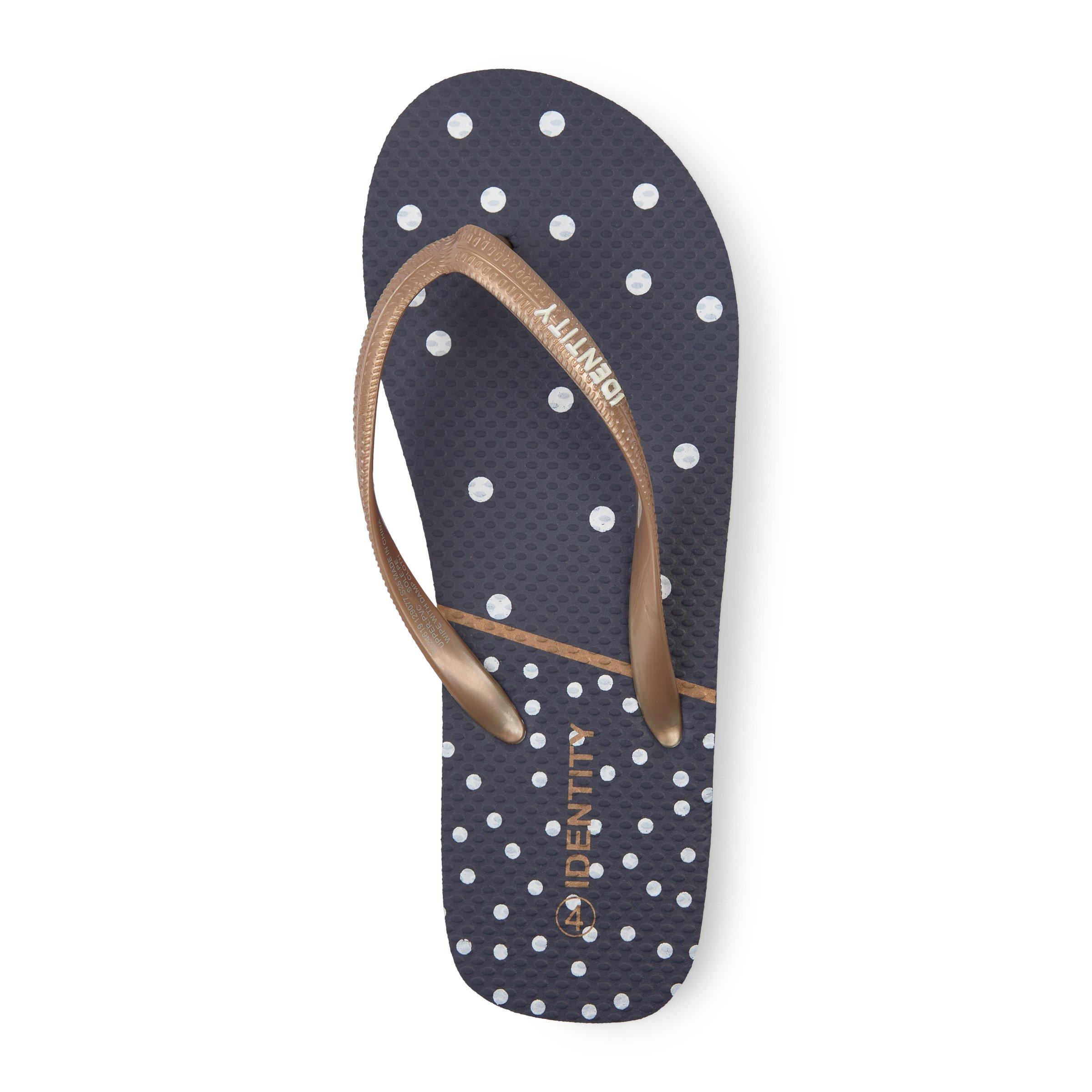 Navy and Gold Flip Flops (3224619) | Identity