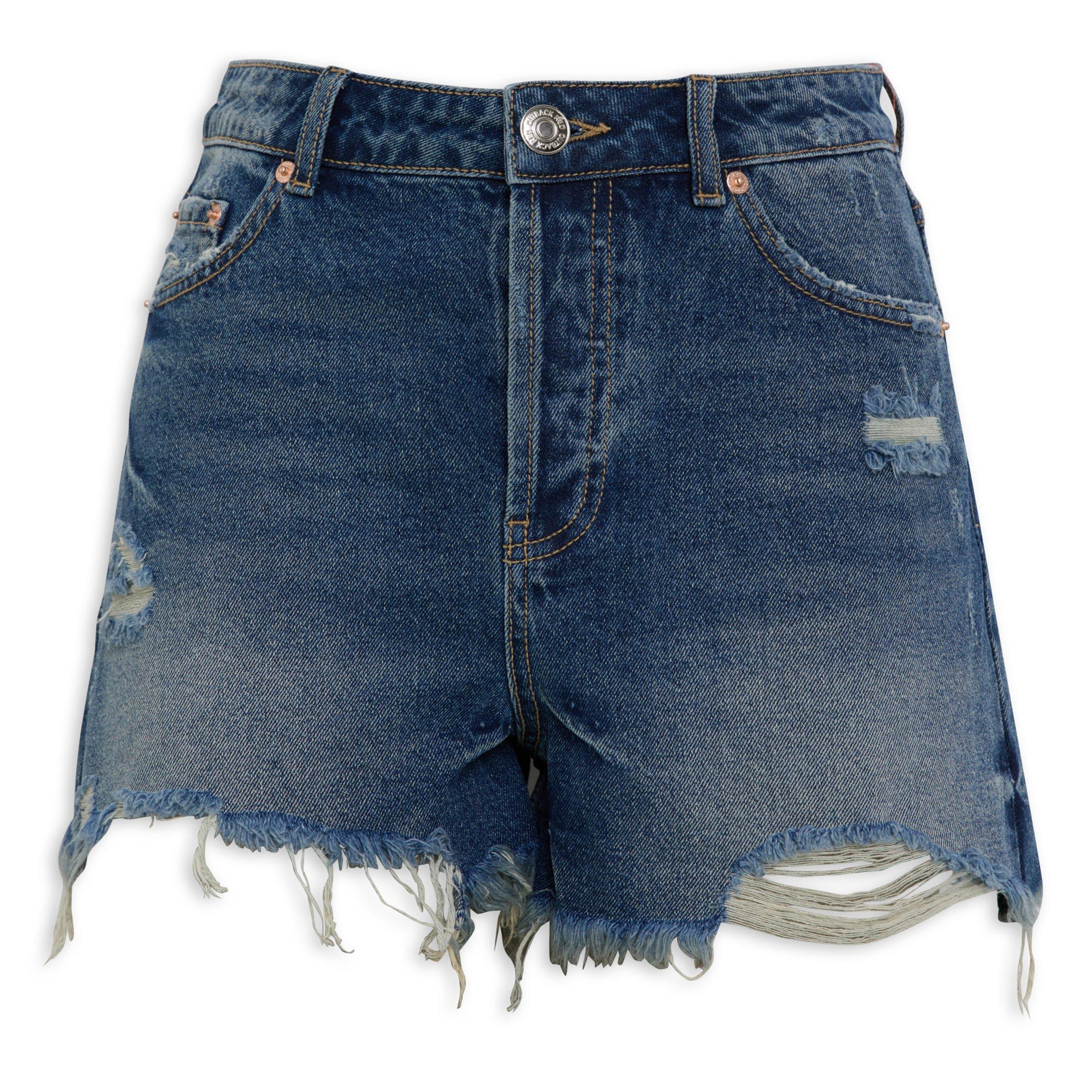 Blue Ripped Tea Stain Denim Shorts (3225140) | OUTBACK RED