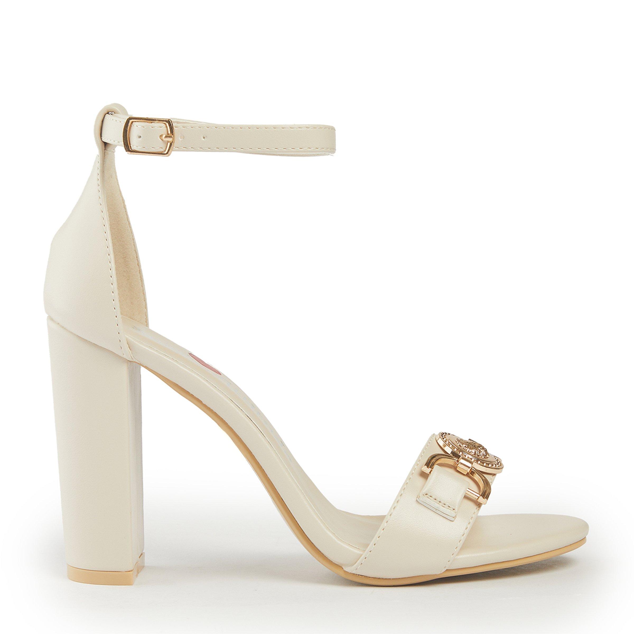 Natural PU Gold Trim Heels (3225232) | Sexy with Attitude