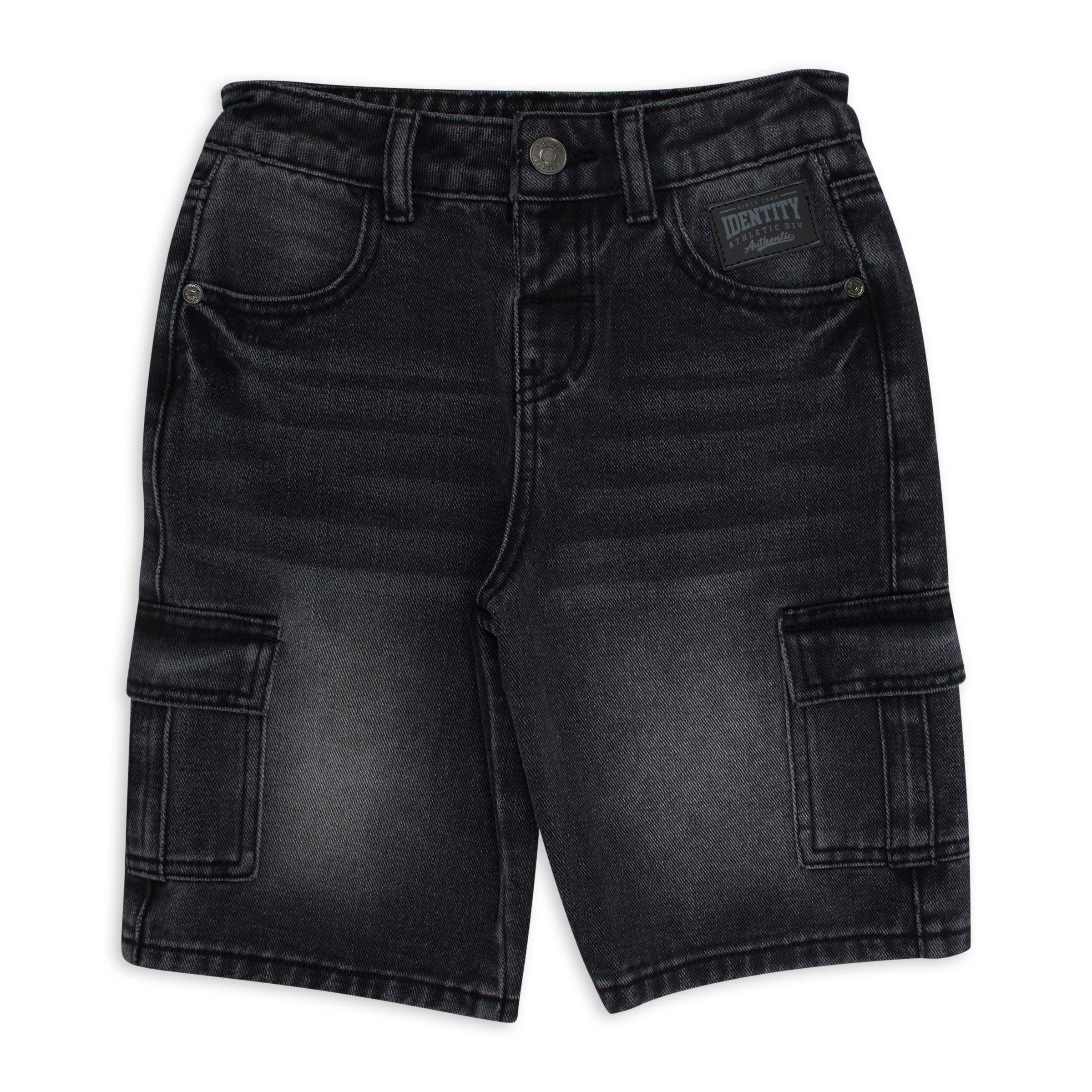 Kid Boys Charcoal Denim Utility Jorts (3225259) | Identity