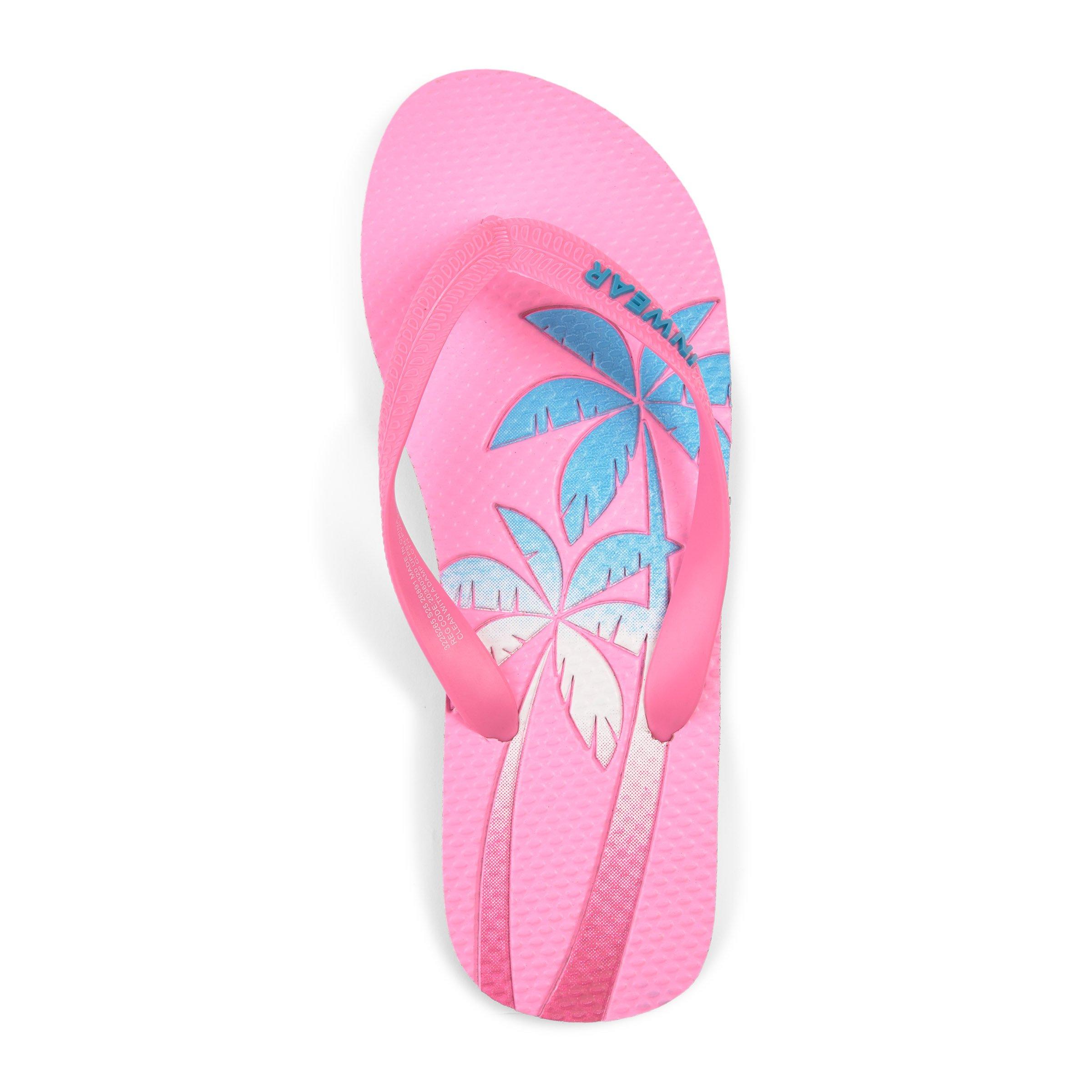 Pink Tropical Print Flip Flops (3225265) | Inwear