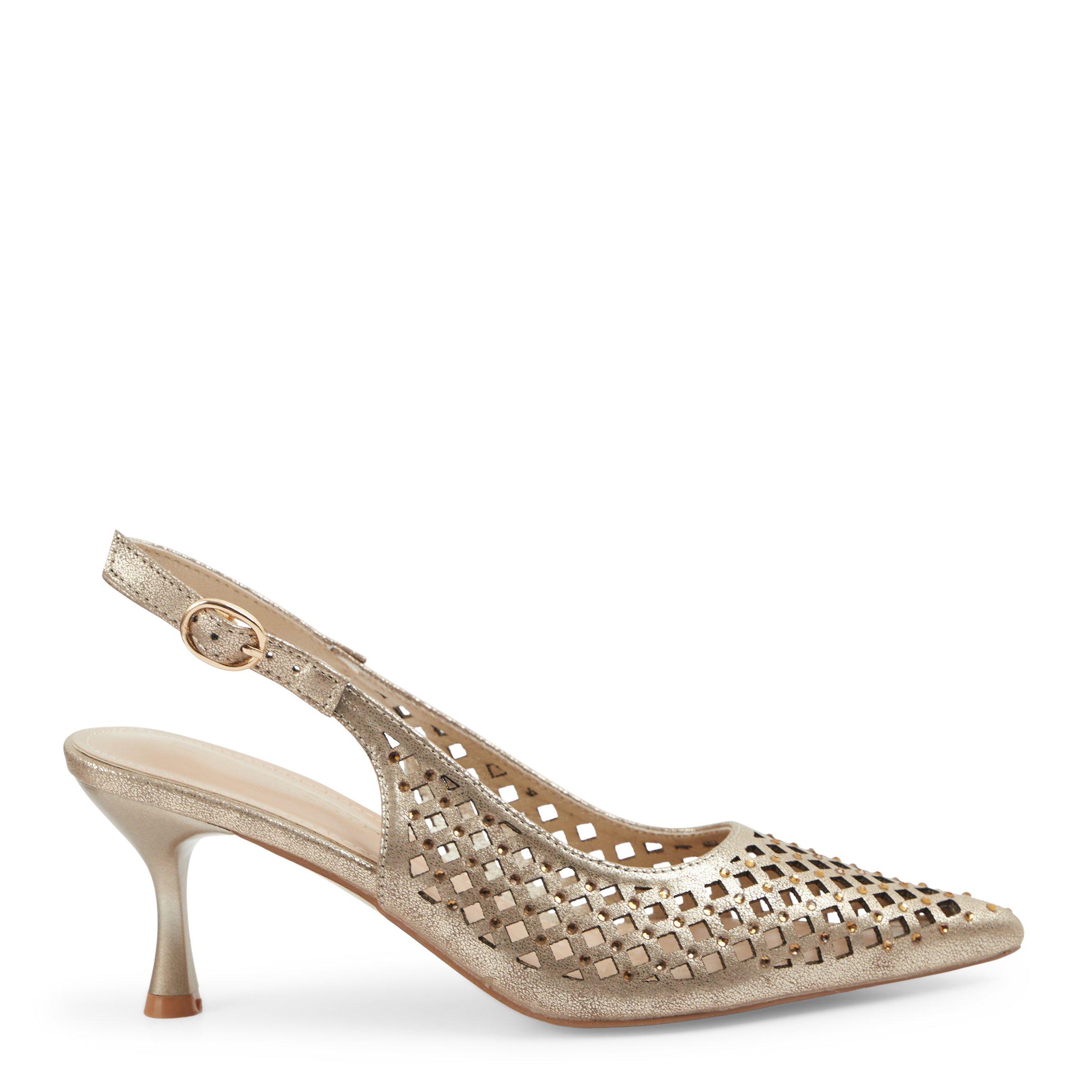 Gold Cutout Slingback Heels (3225569) | Truworths