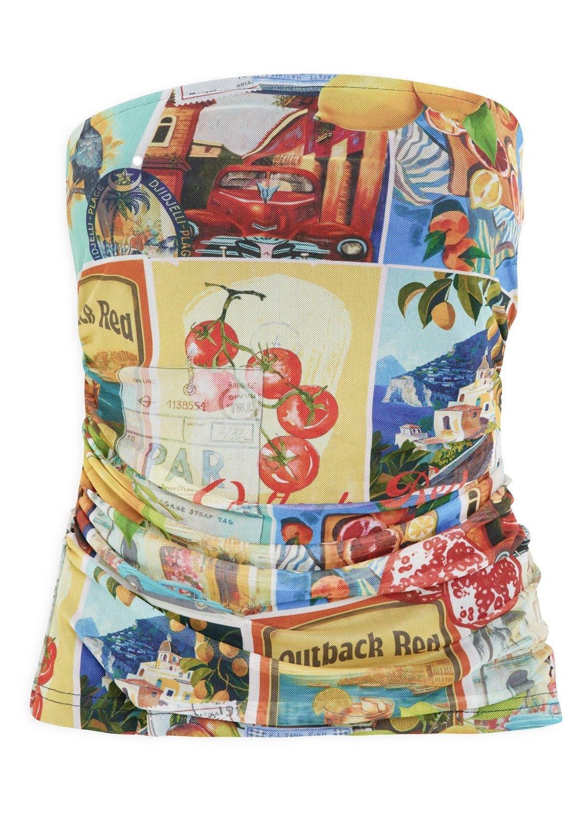 Strapless Resort Print Mesh Top (3225823) | OUTBACK RED