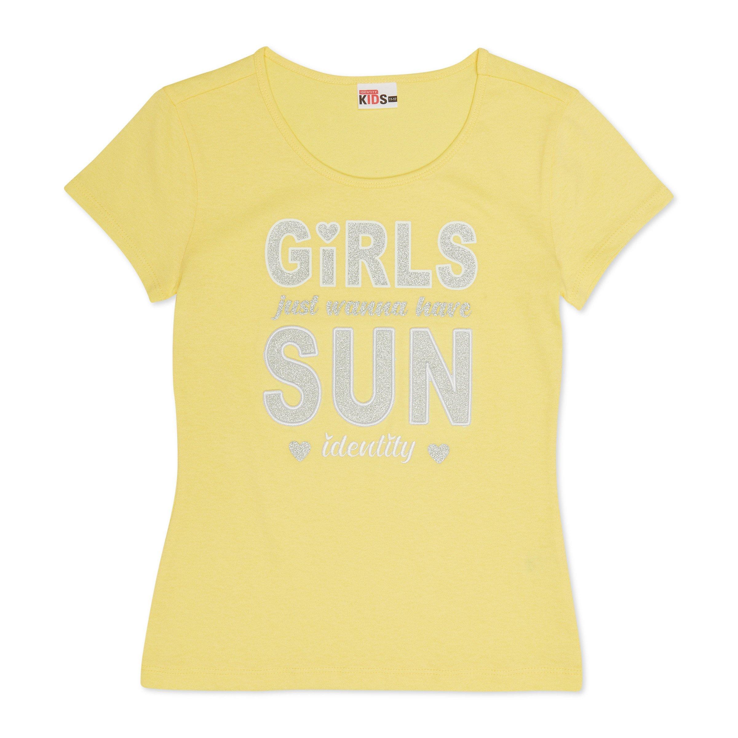 Girls Yellow Slogan T-shirt (3226551) | Identity