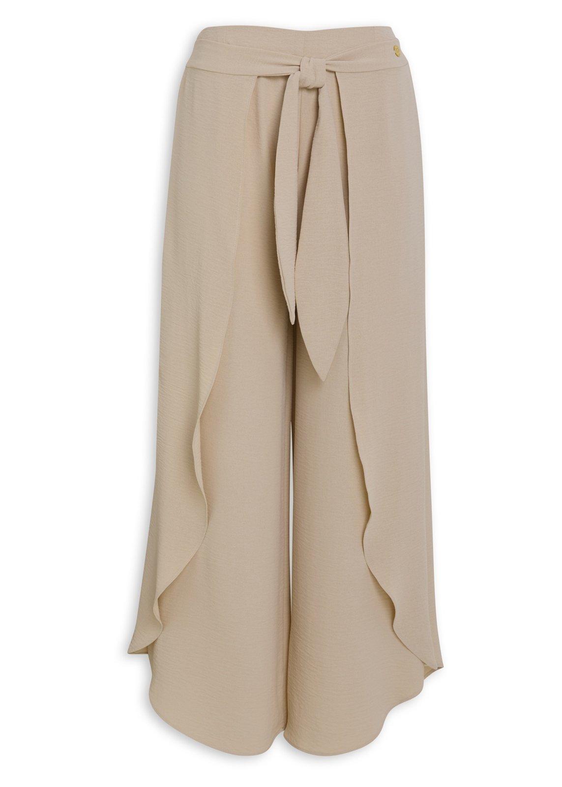 Beige Wide Leg Wrap Pants (3226555) | Ginger Mary