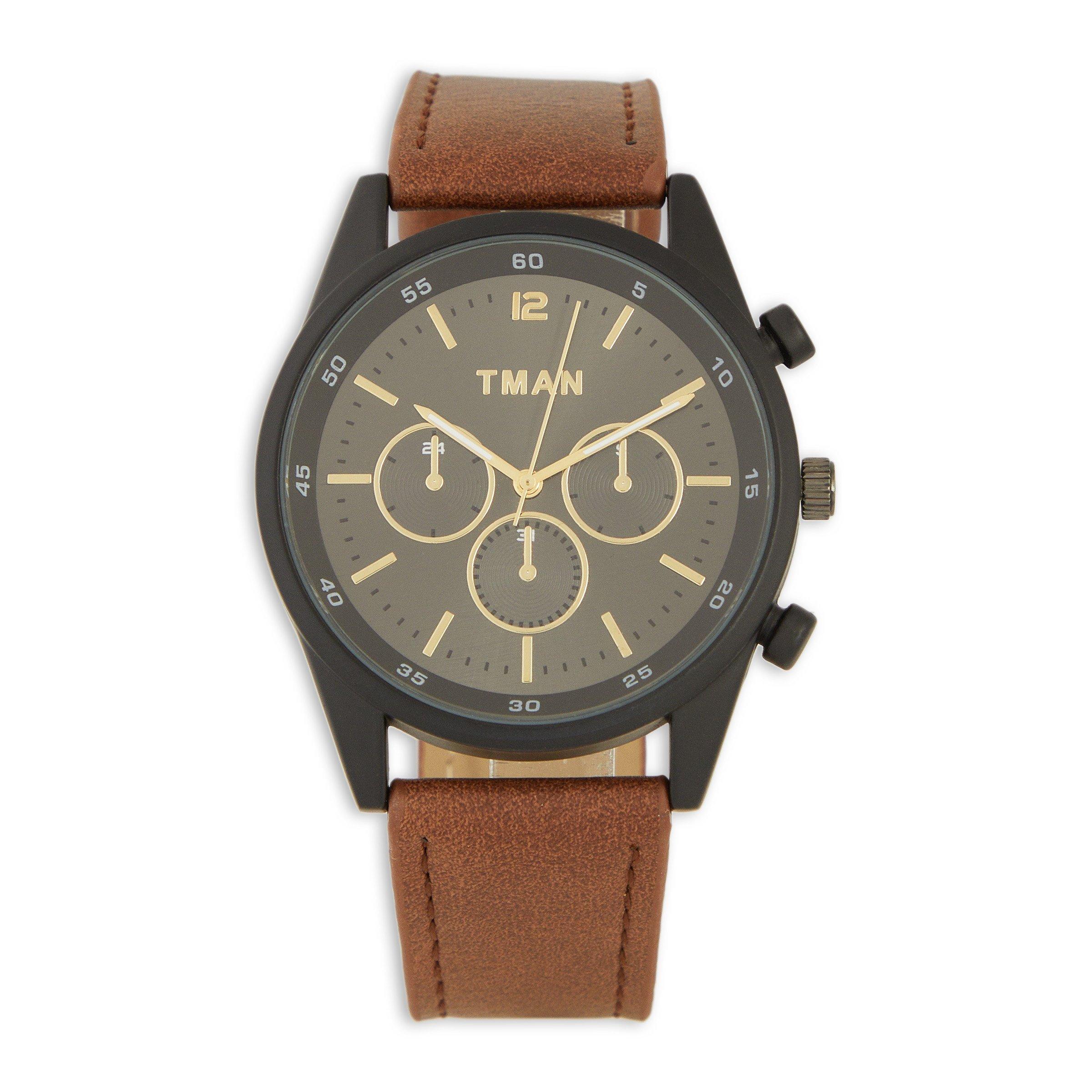 Brown and Black PU Watch (3226772) | Truworths Man