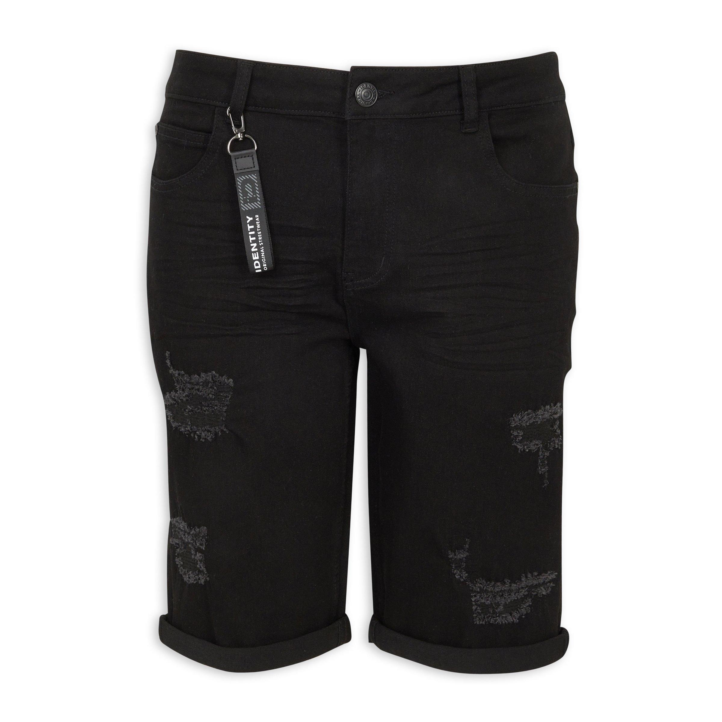 Black Ripped Denim Shorts (3226836) | Identity