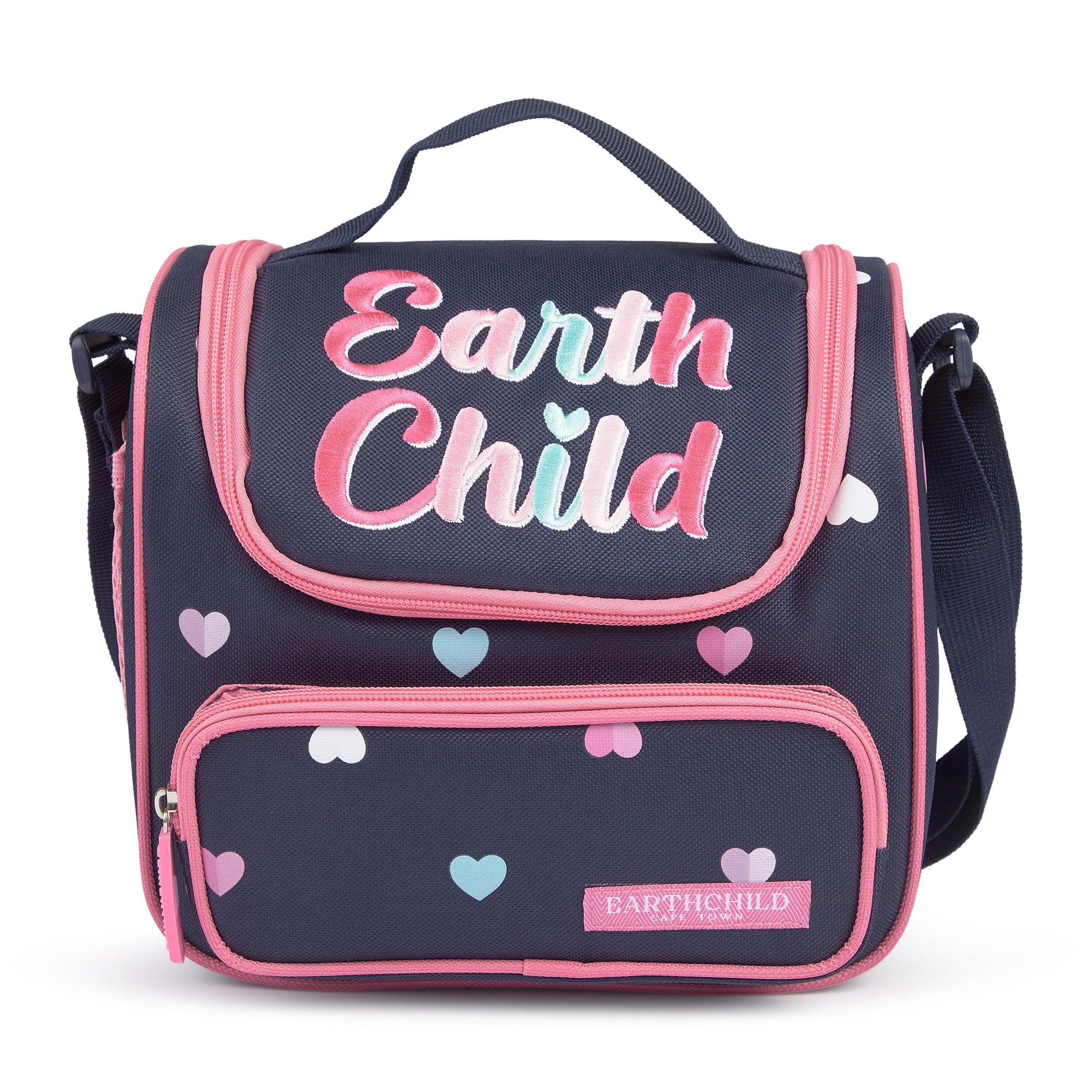 Girls Navy Heart Print Lunch Bag (3227127) | Earthchild