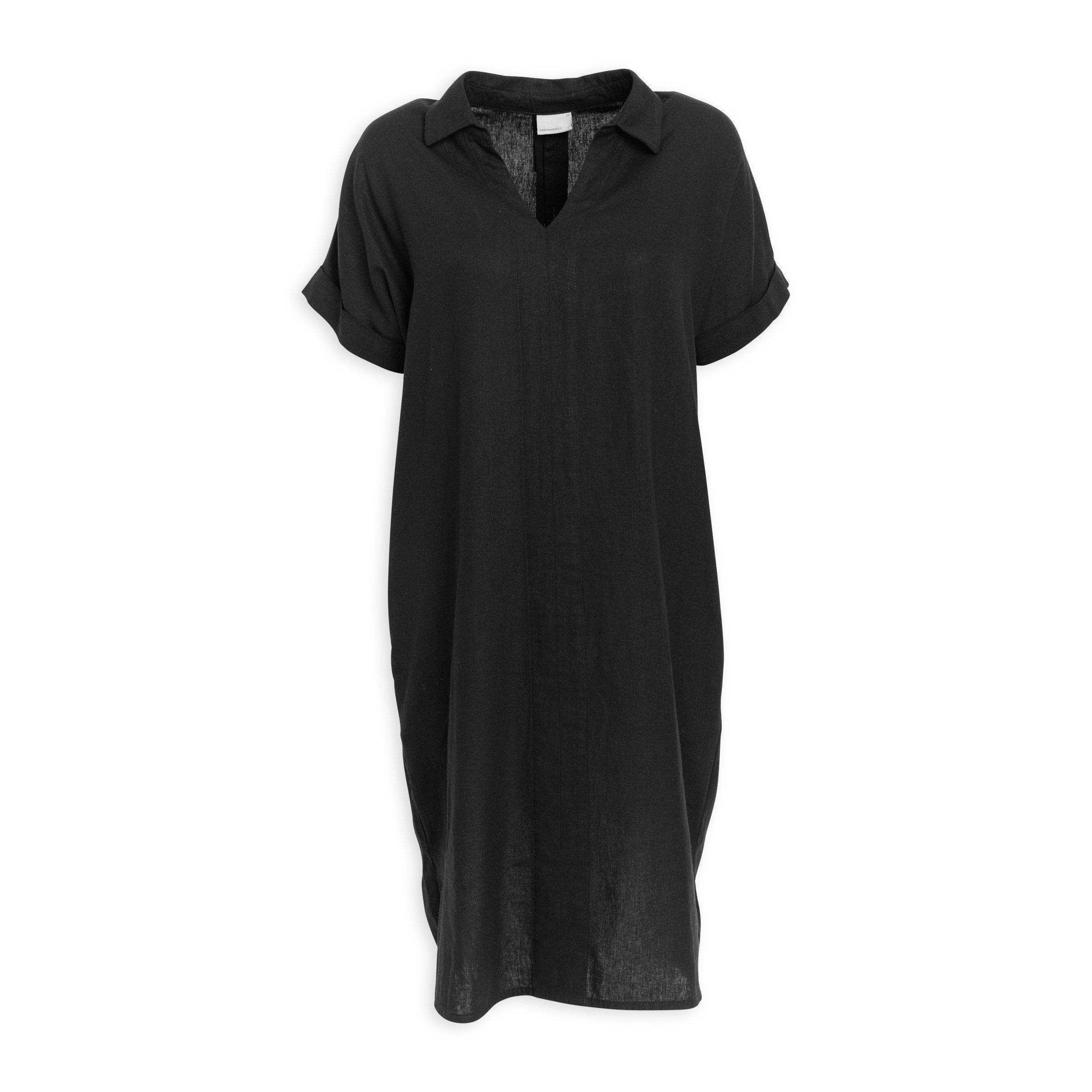 Black Linen Blend Sheath Dress (3227150) | Earthaddict