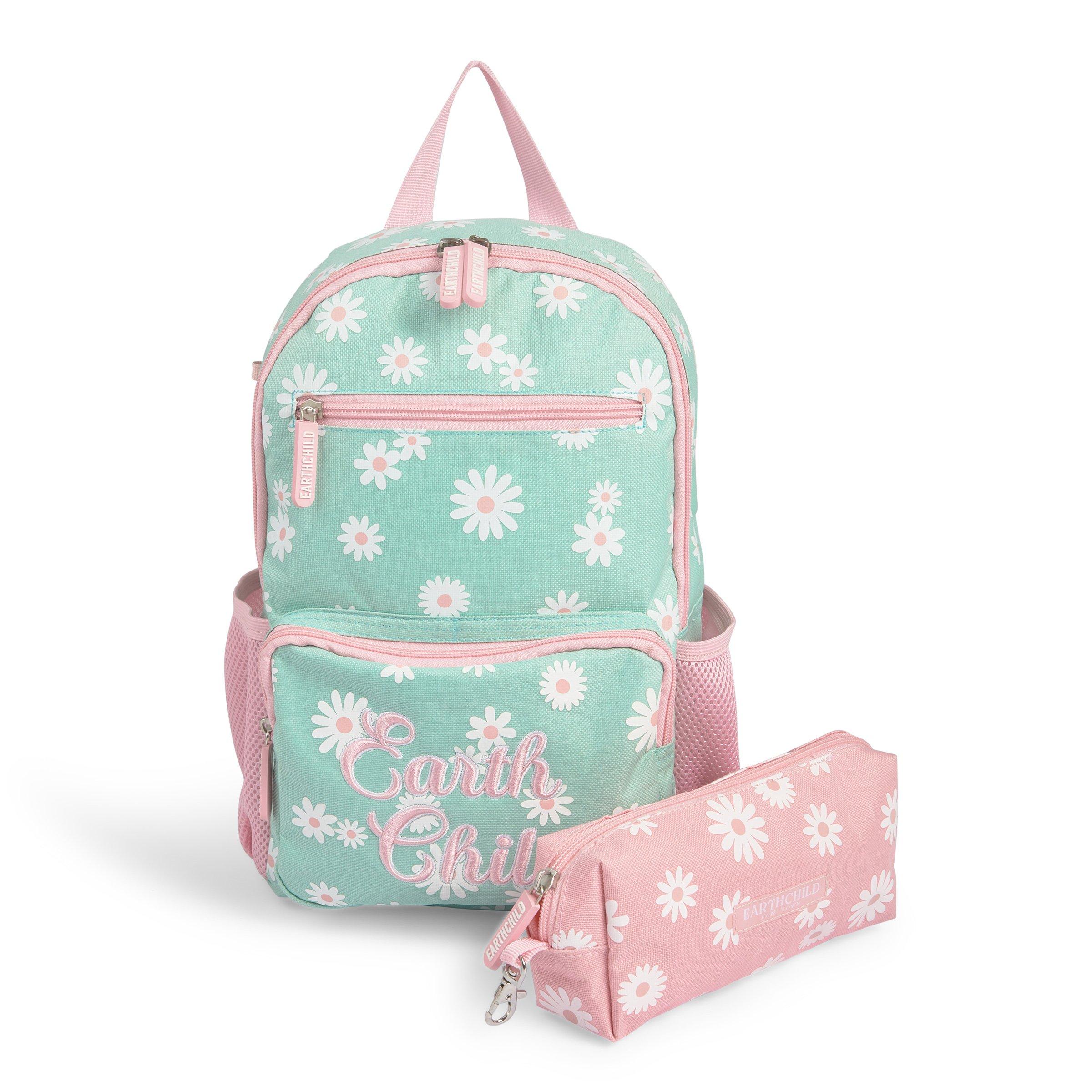 Girls Sage Green Floral Backpack (3227170) | Earthchild