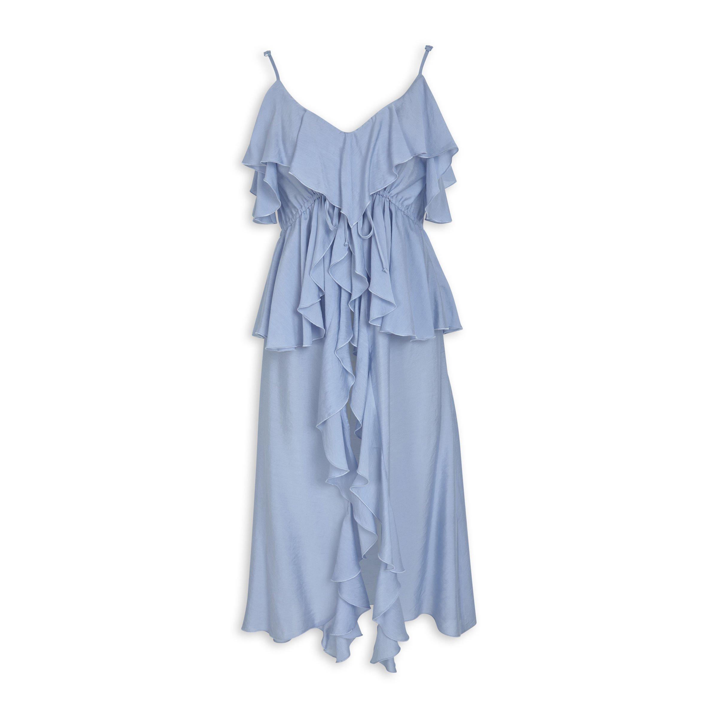 Blue Ruffle Fishtail Top (3227350) | Truworths