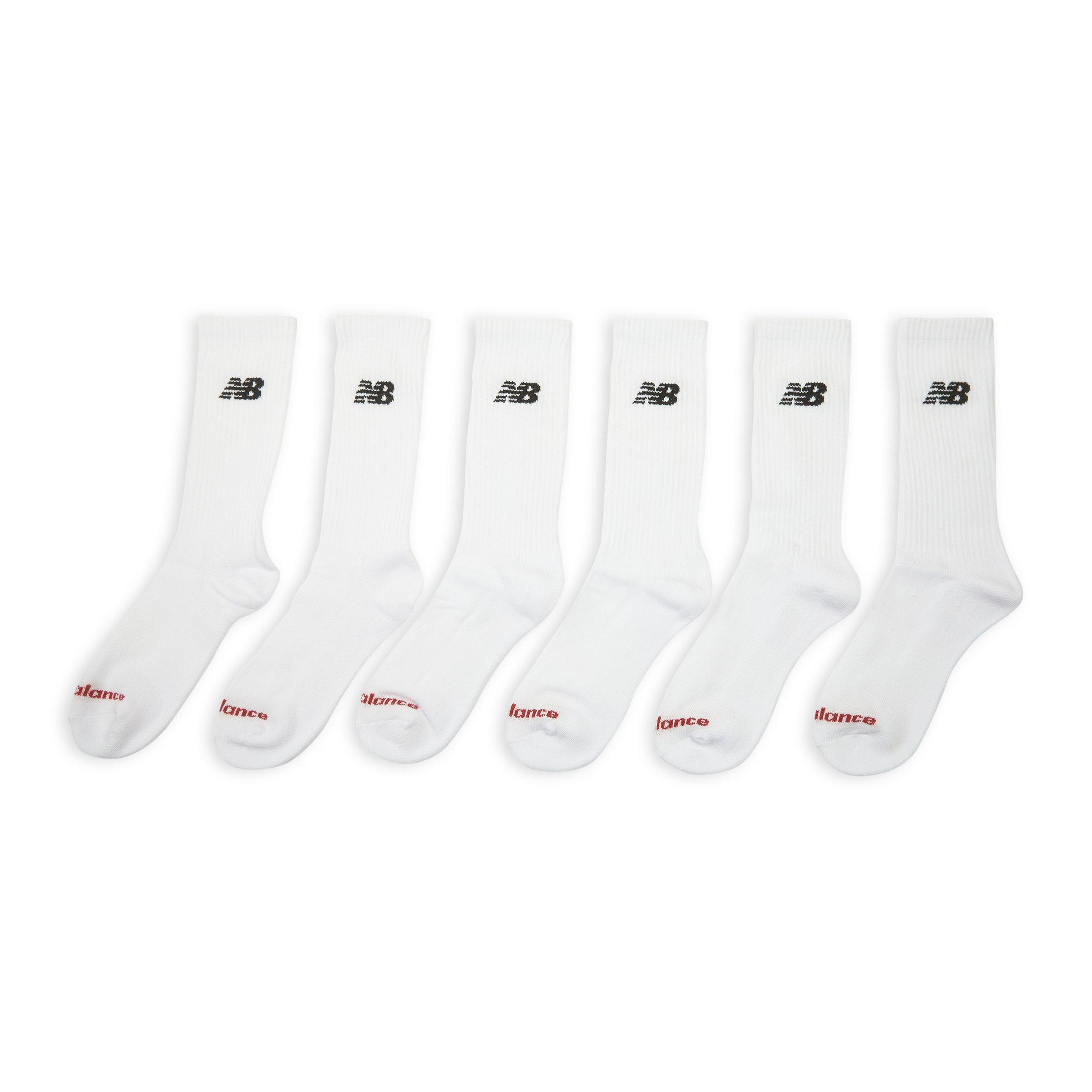 White Everyday Crew Sock 6 Pack (3227723) | New Balance