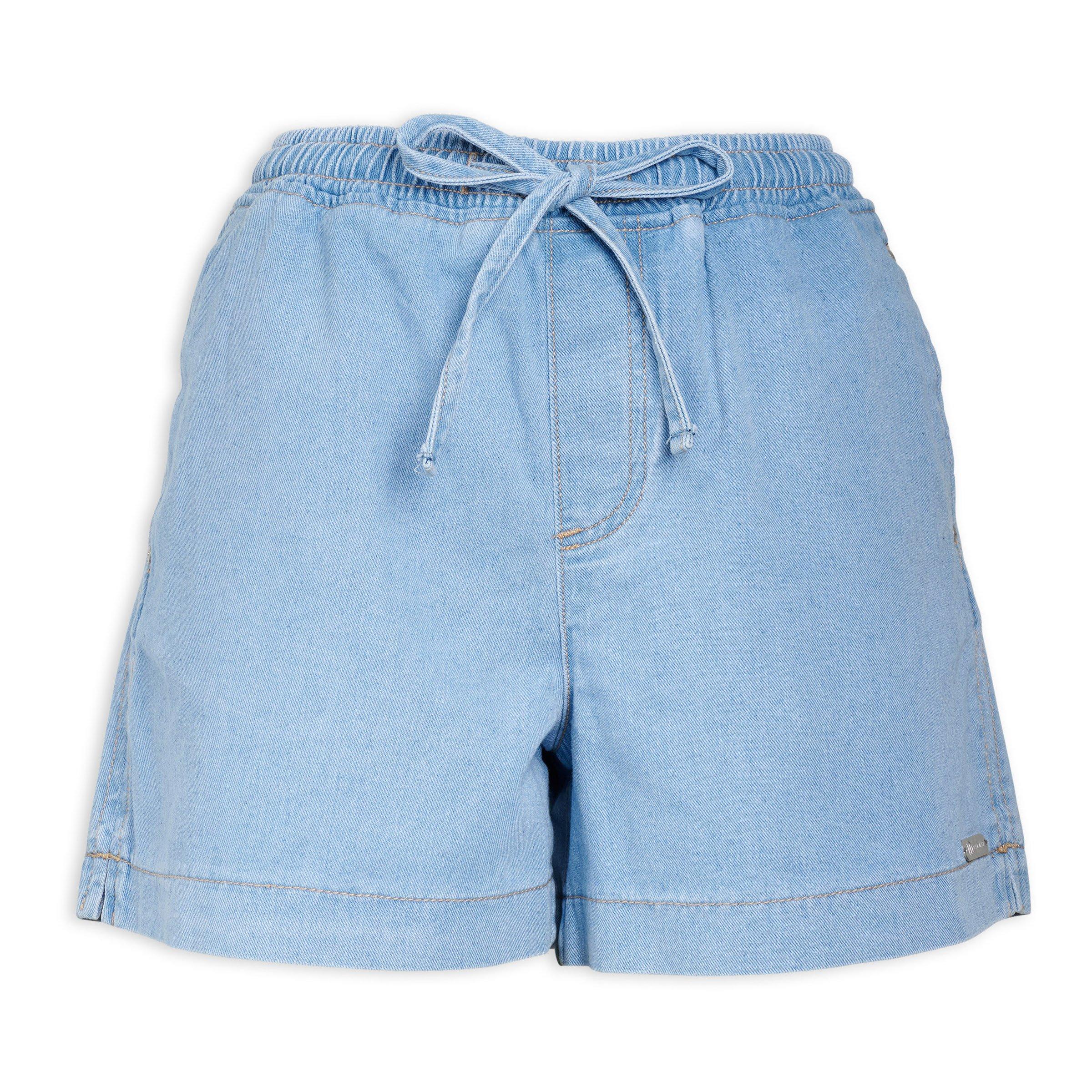 Light Blue Drawstring Denim Shorts (3227844) | Identity