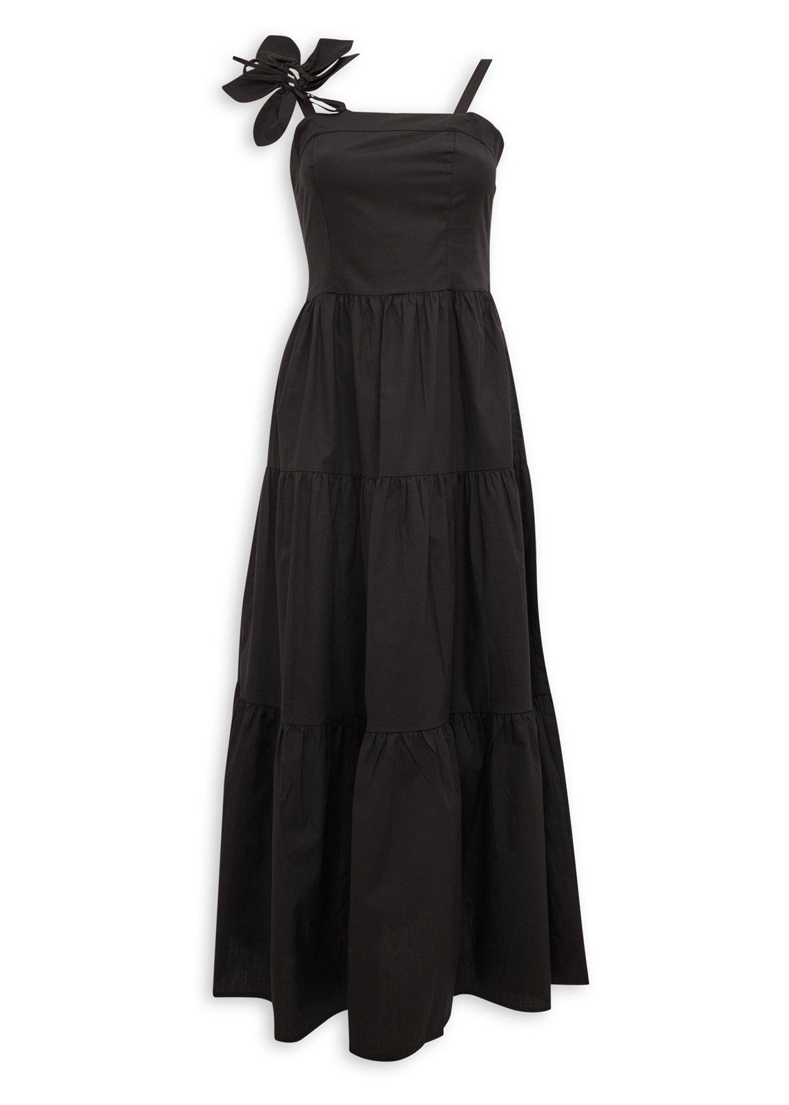 Black Flower Strap Detail Dress (3228193) | Ginger Mary