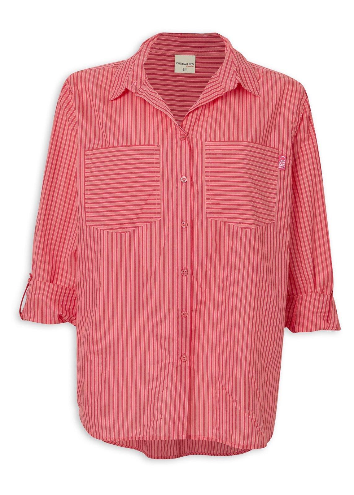 Pink Stripe Relaxed Fit Shirt (3228274) | OUTBACK RED