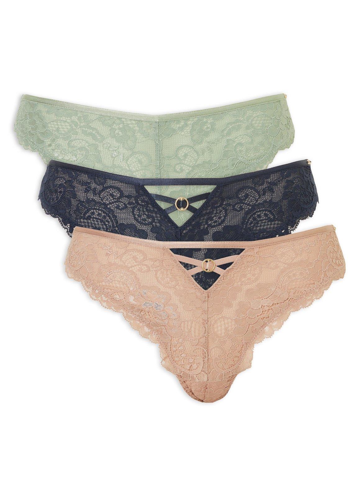 3-Pack Strappy Floral Lace Panties (3228323) | Intrigue