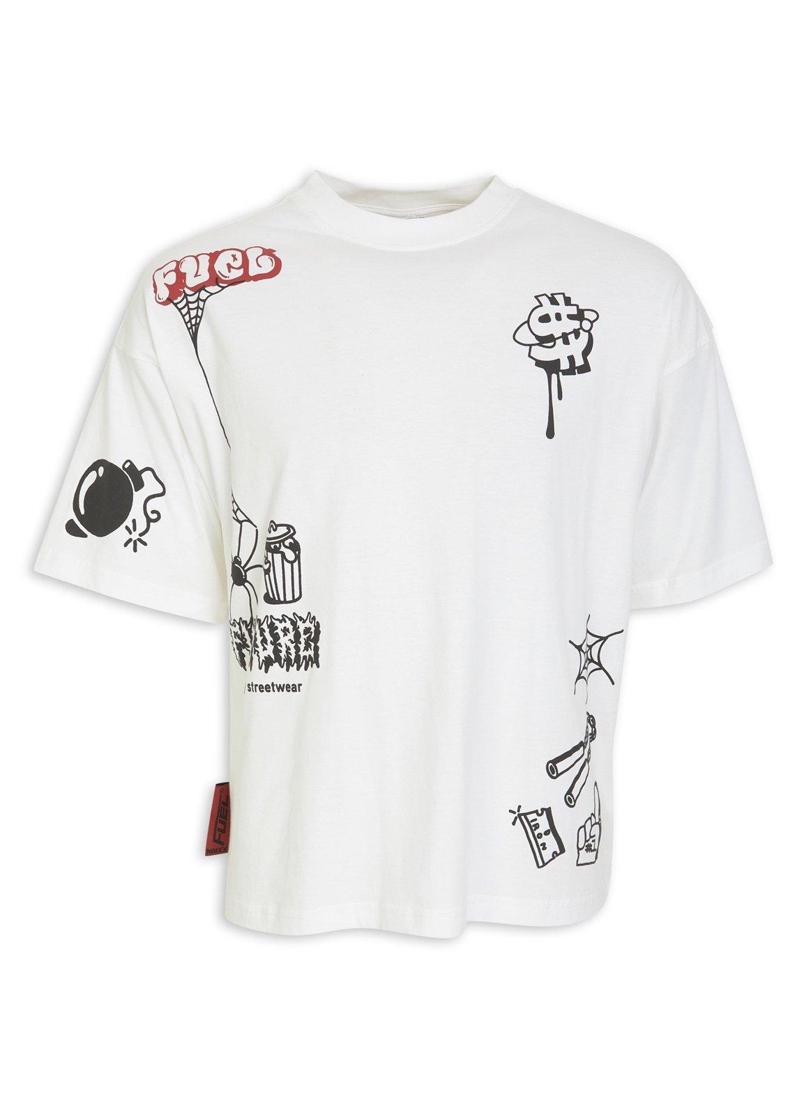 White Graphic T-shirt (3228374) | Fuel