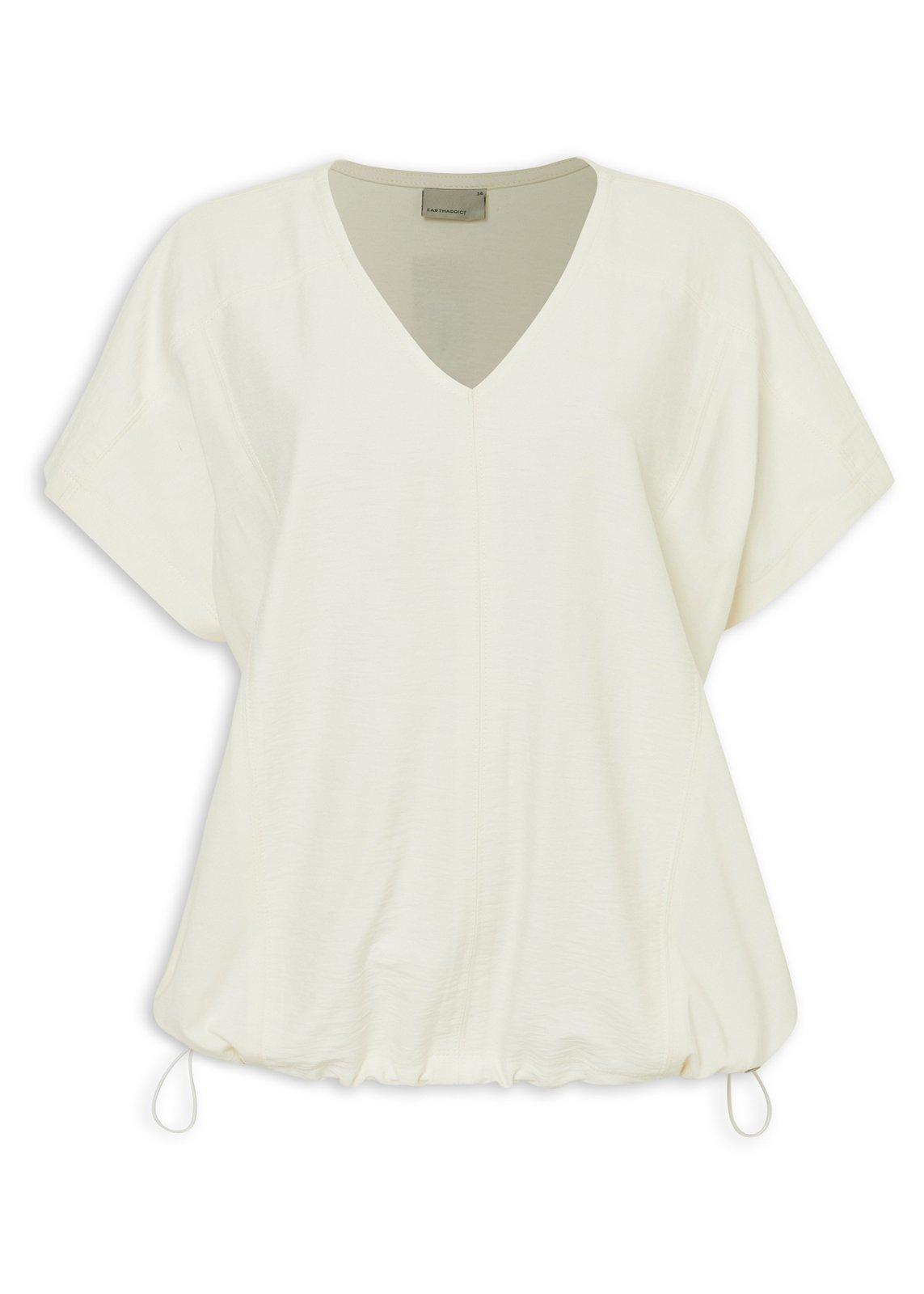 White Knit Drawcord Top (3228577) | Earthaddict