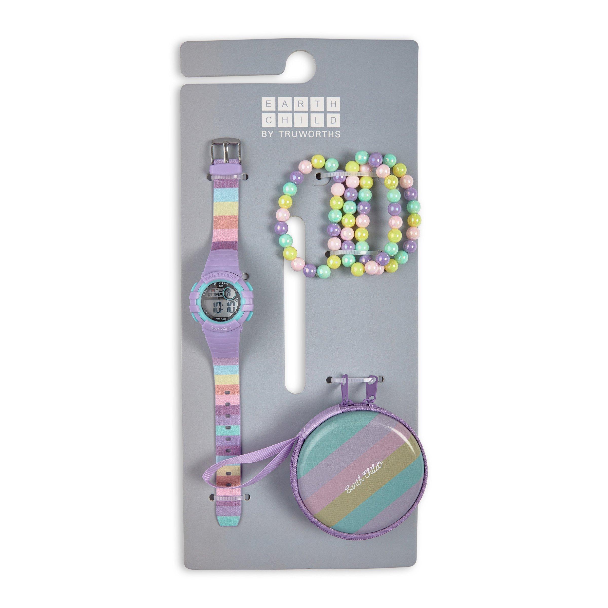 Pastel Striped Digital Watch Set (3228764) | Earthchild