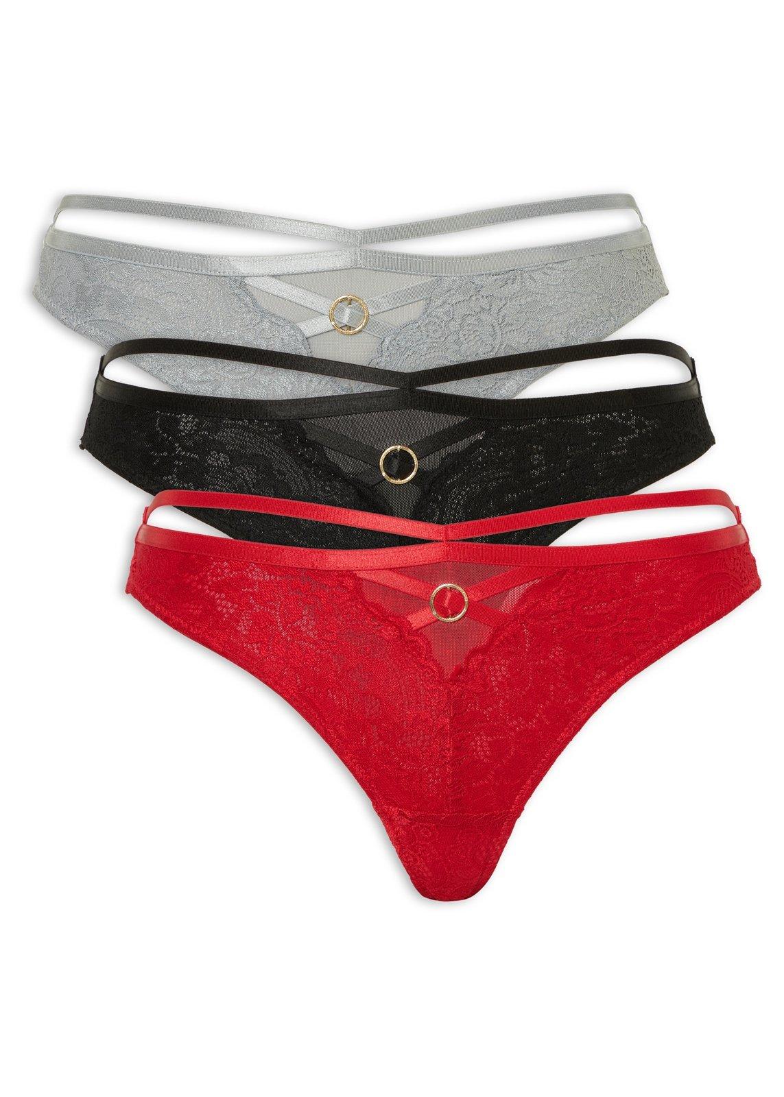 3-Pack Strappy Lace Thong Set (3228932) | Intrigue