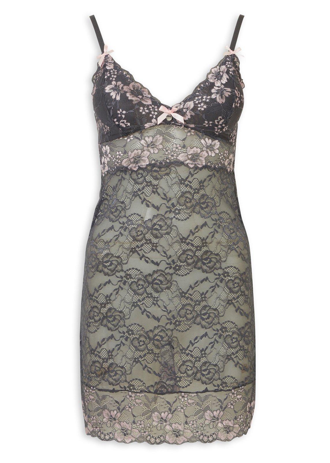 Grey Two Tone Lace Chemise (3229376) | Intrigue