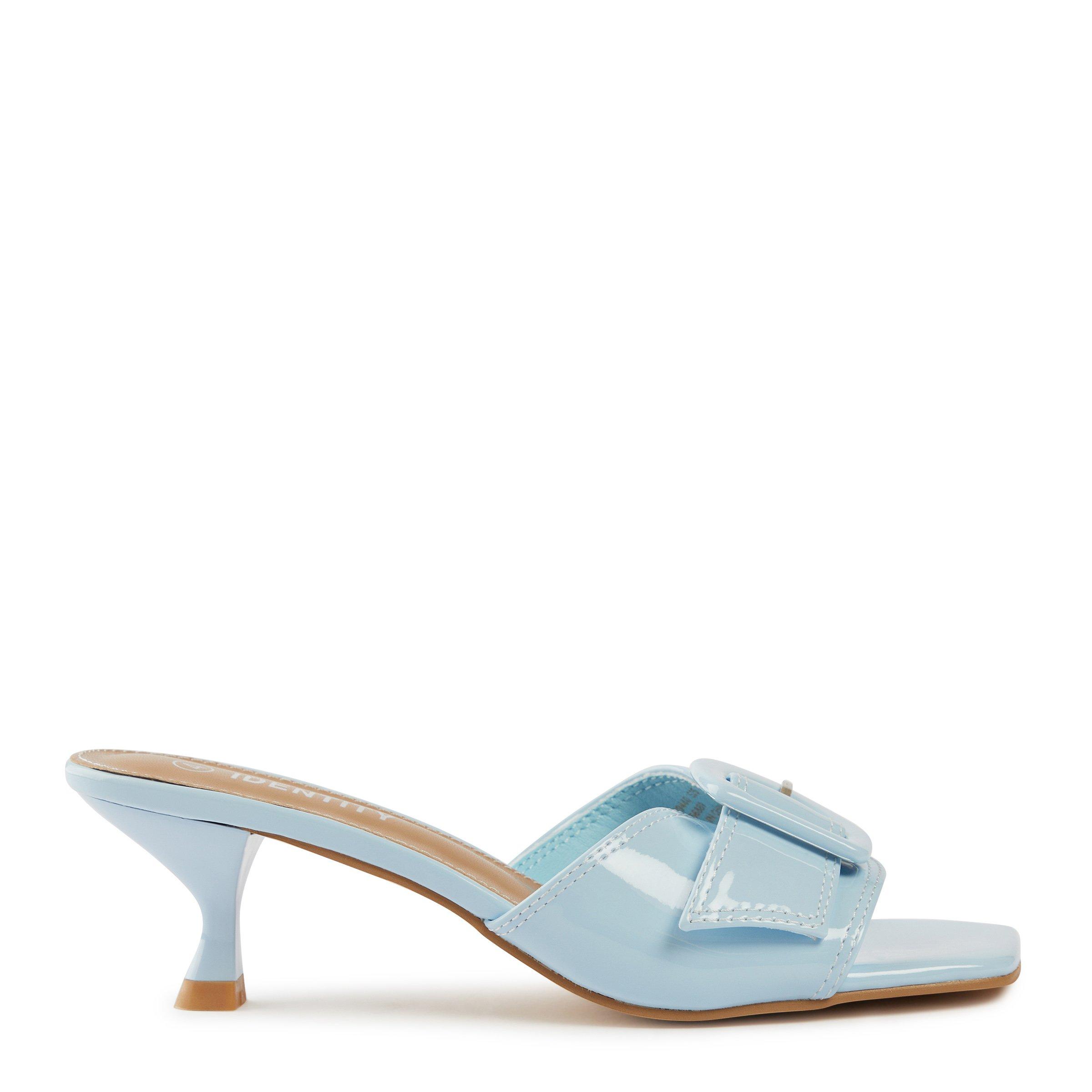 Pale Blue Heeled Mule Sandals (3229440) | Identity