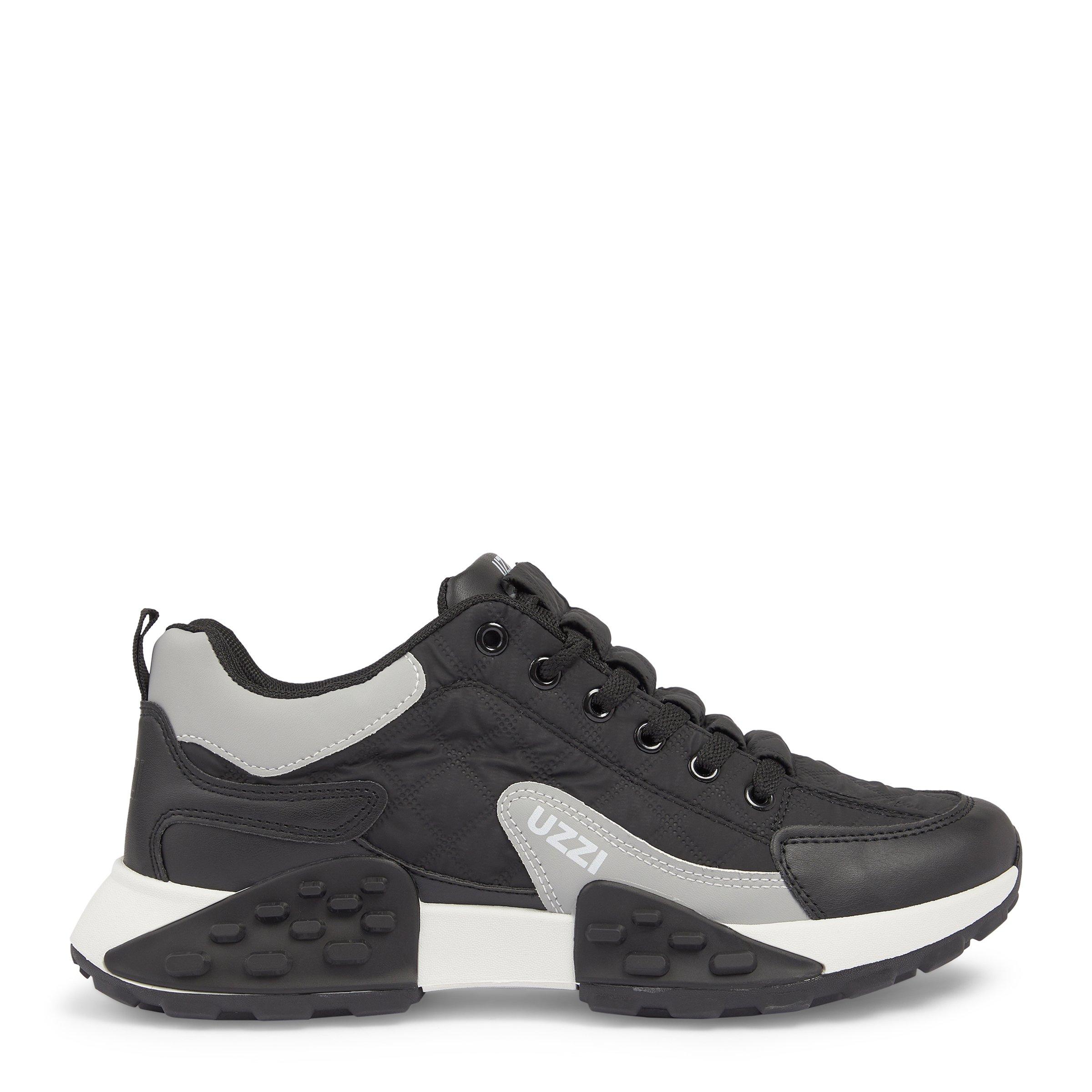 Black Quilted Runner Sneakers (3229517) | UZZI