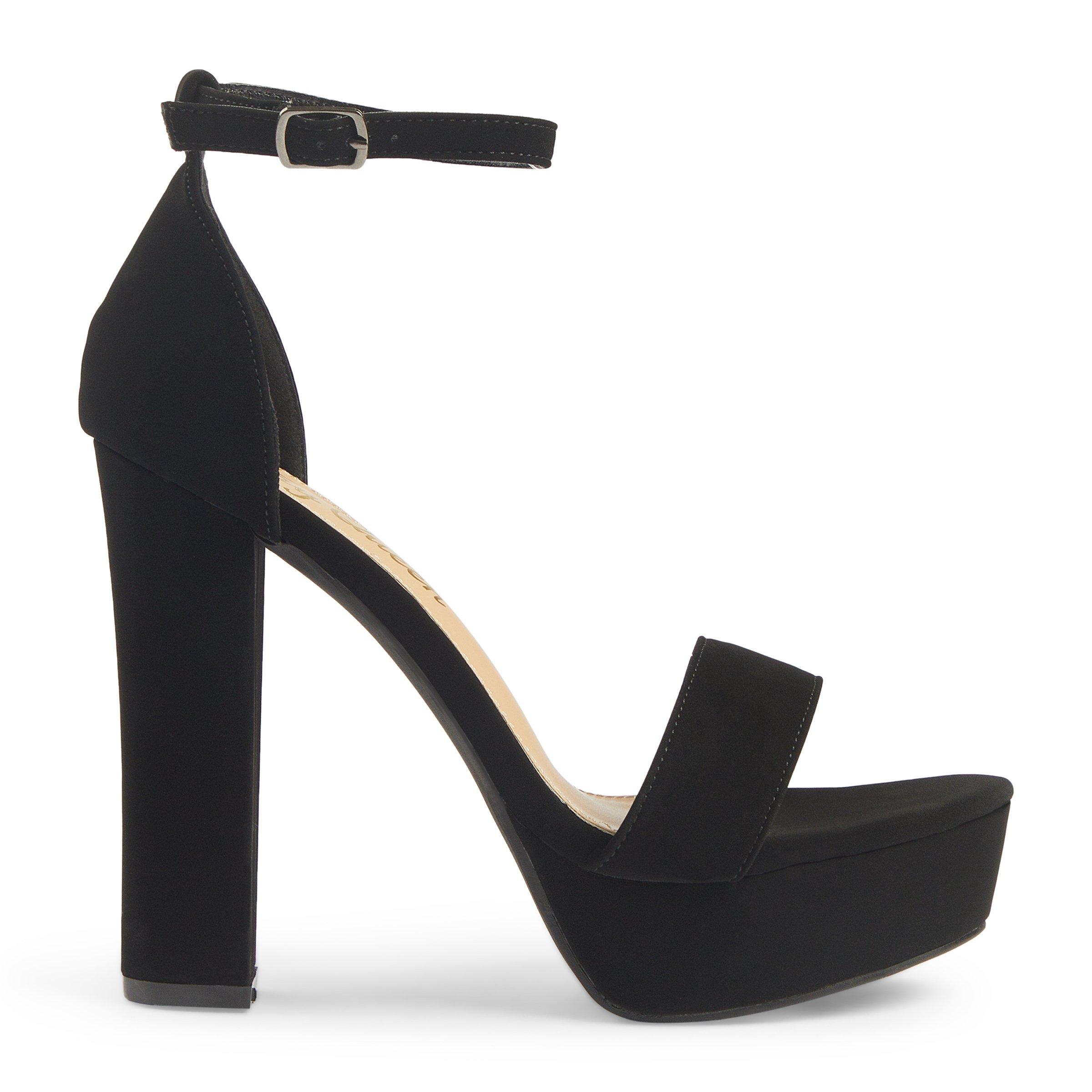 Black Platform Ankle Tie Heels (3229590) | Slay Queen