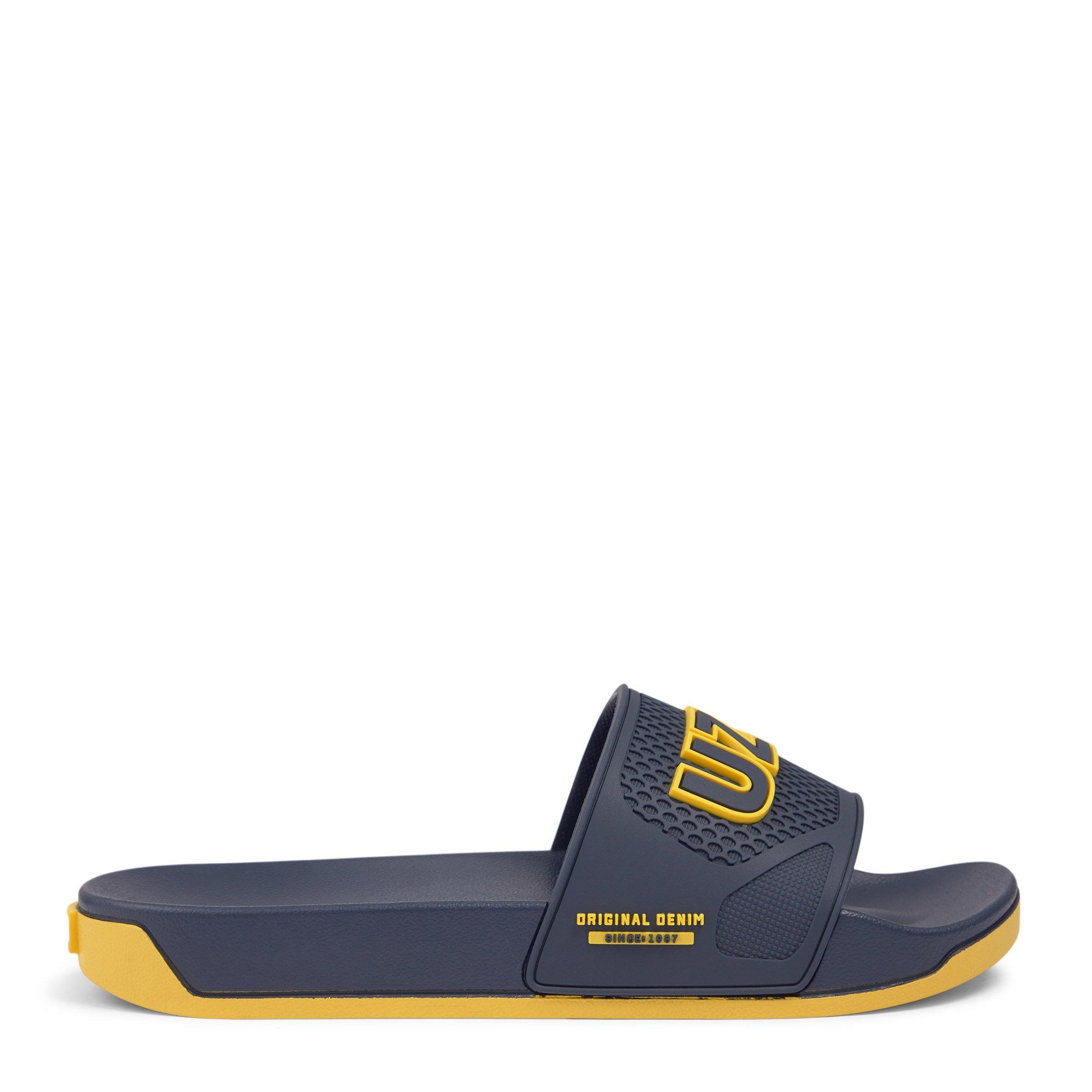 Navy Yellow 2 Tone Slides (3229704) | UZZI