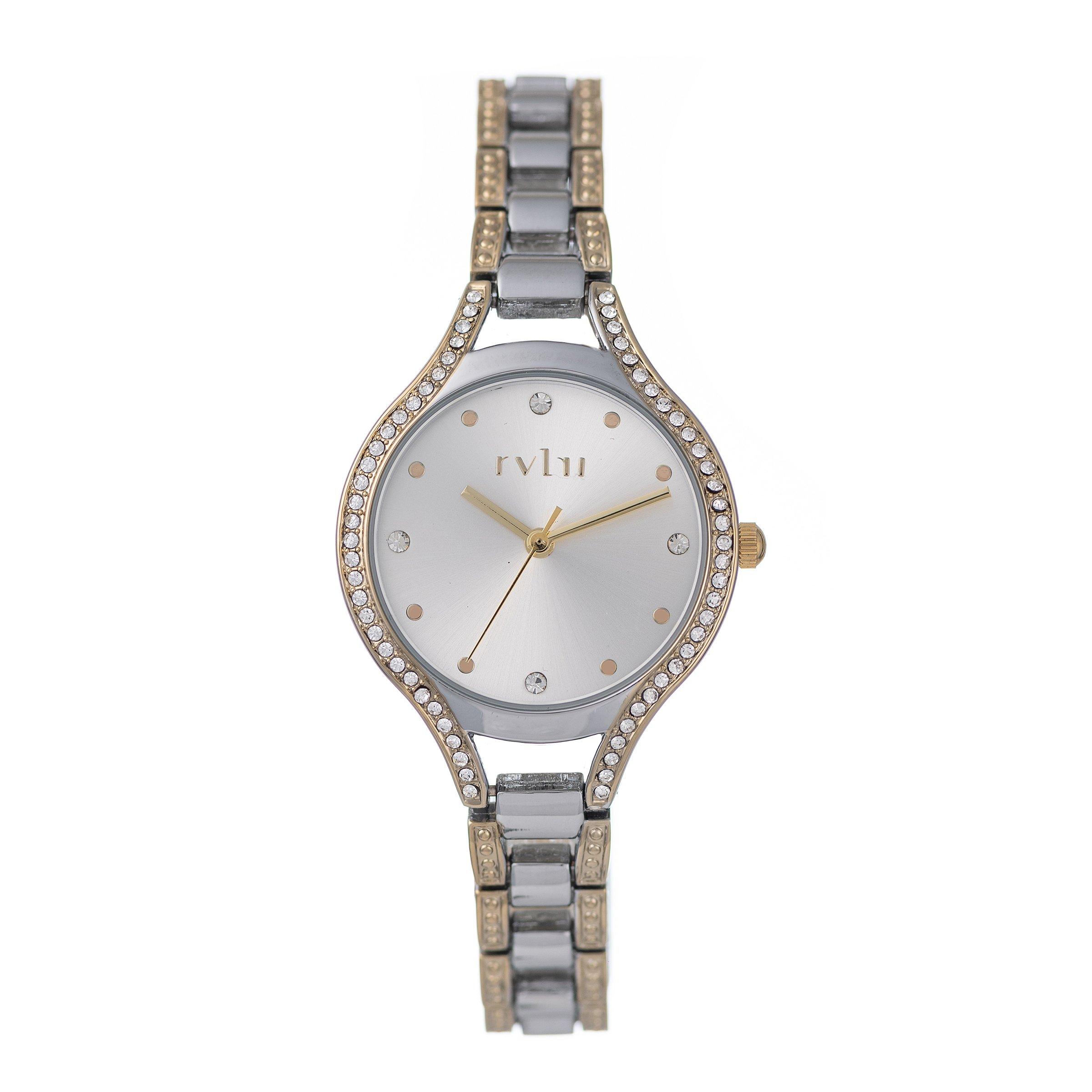 Two-Tone Metal Stone Detail Watch (3229739) | RVLRI