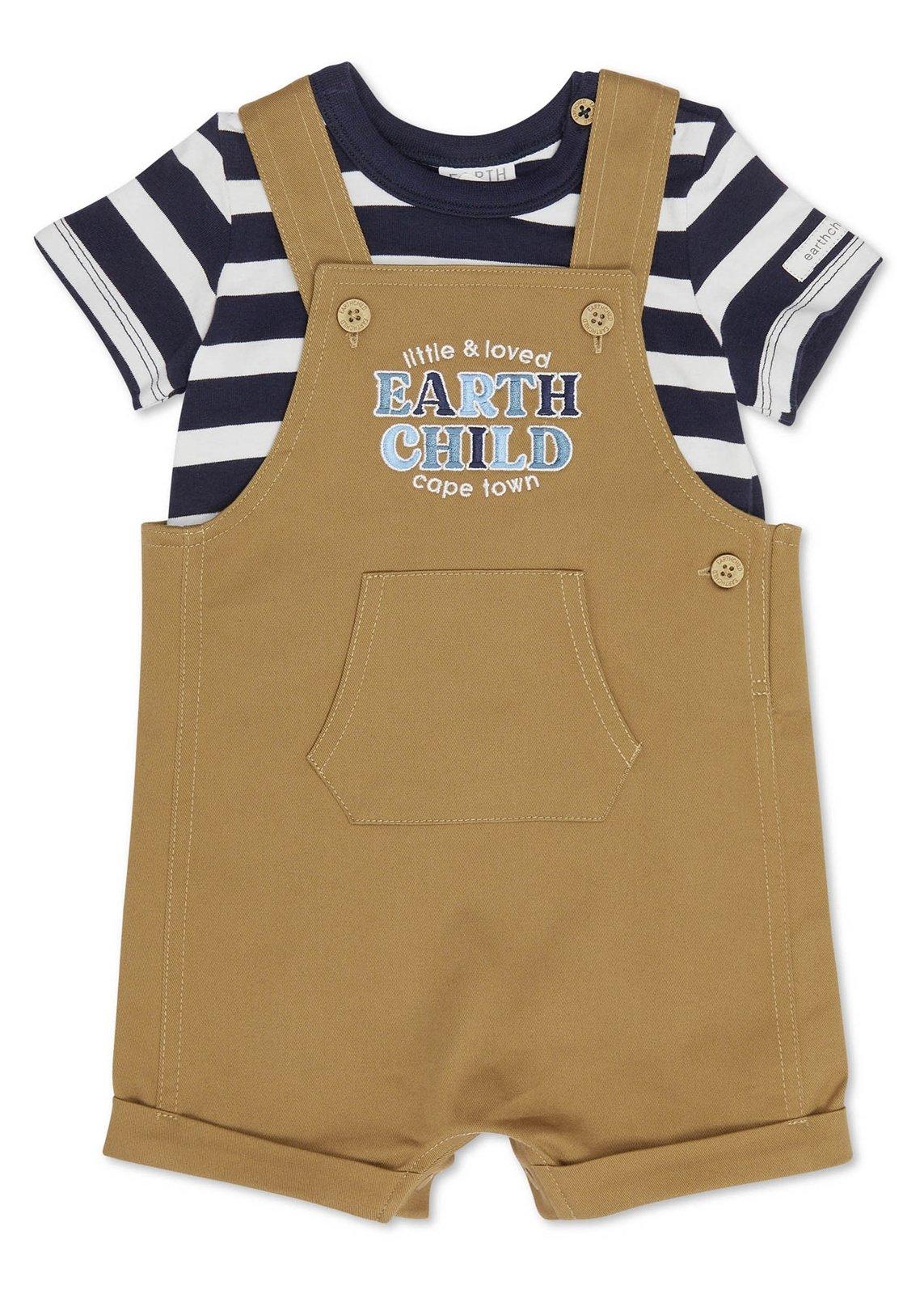 Newborn Boys Camel Dungaree Set (3229830) | Earthchild