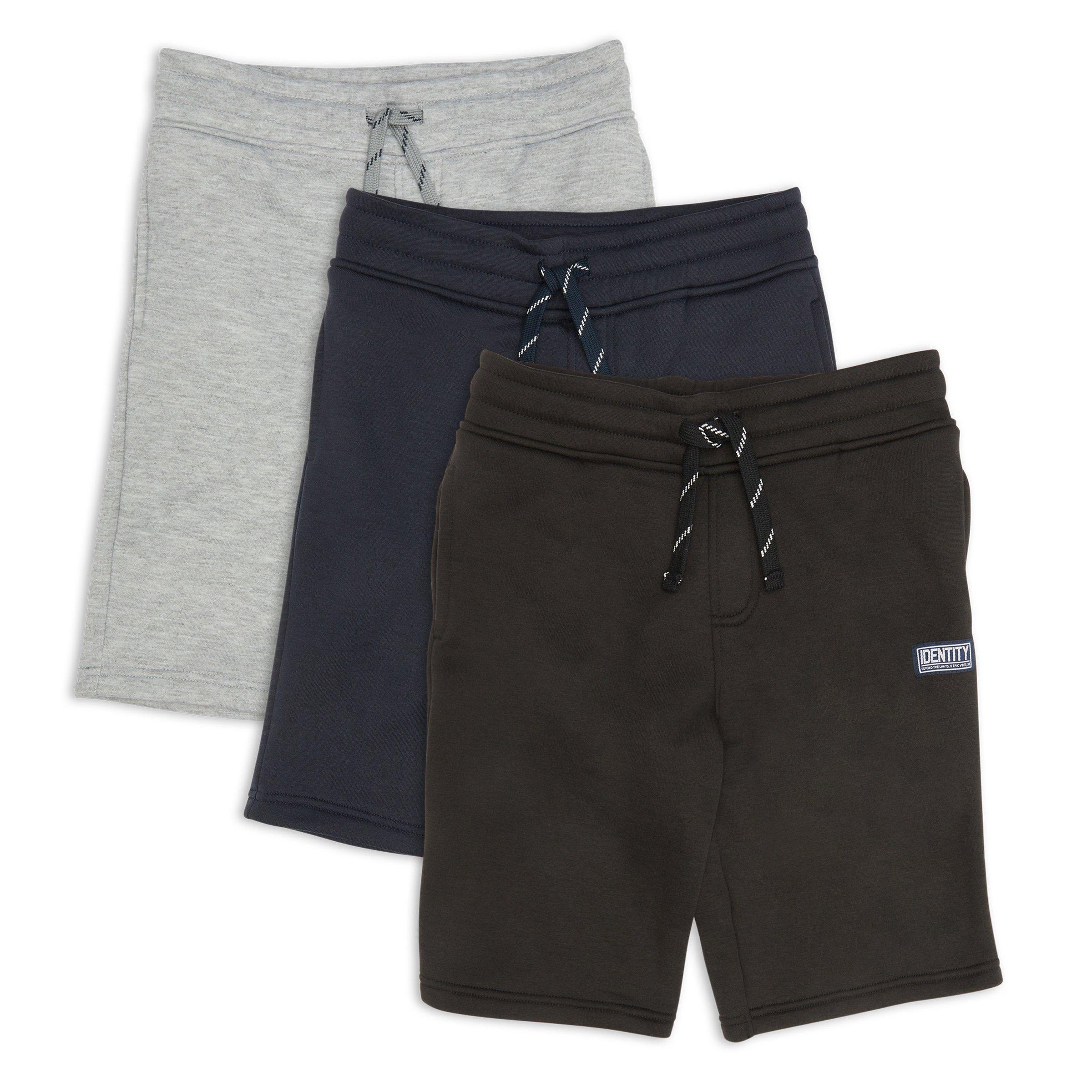 Boys 3-pack Black Grey Navy Shorts (3229880) | Identity