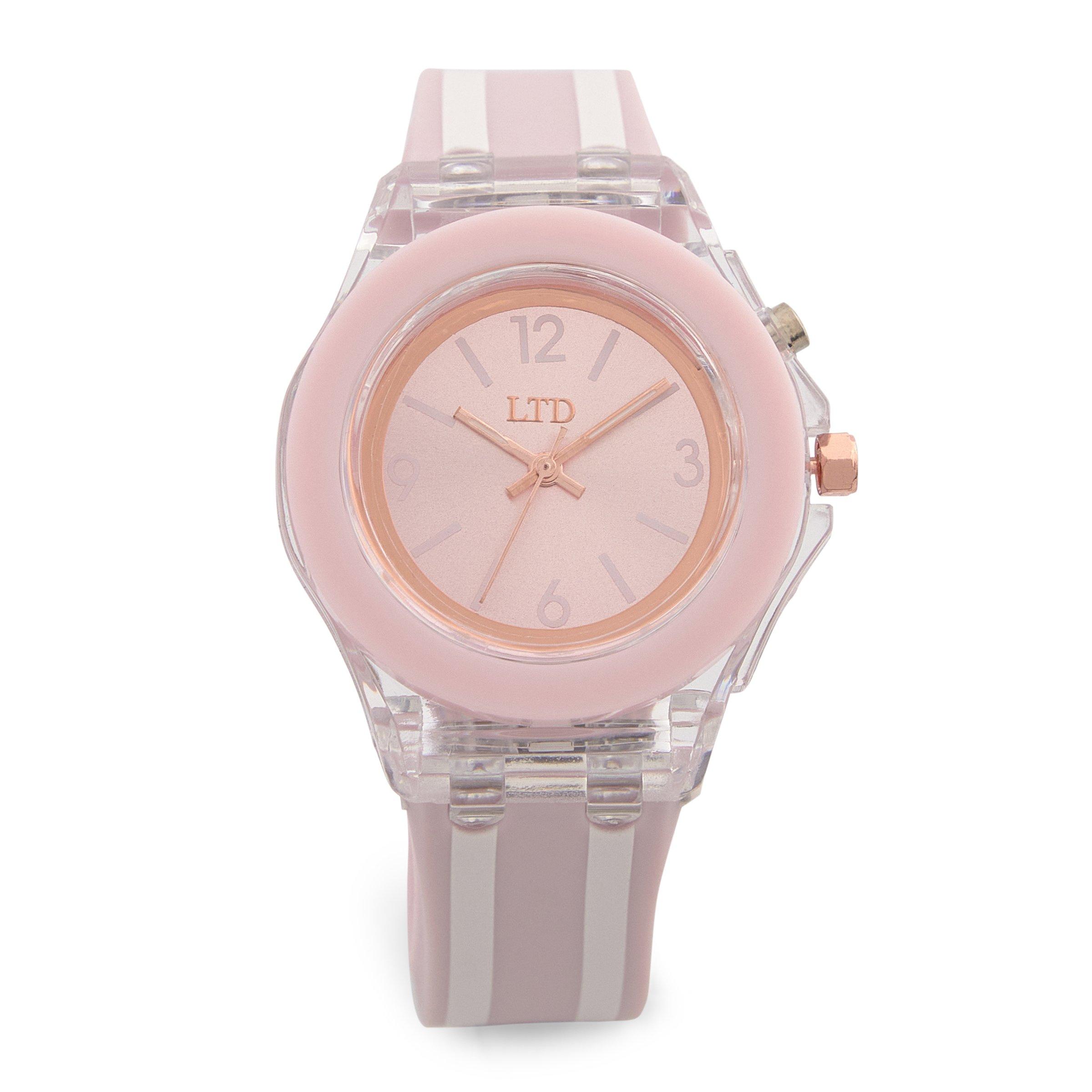 Pink Candy Strip Light up Kids Watch (3230465) | LTD Kids
