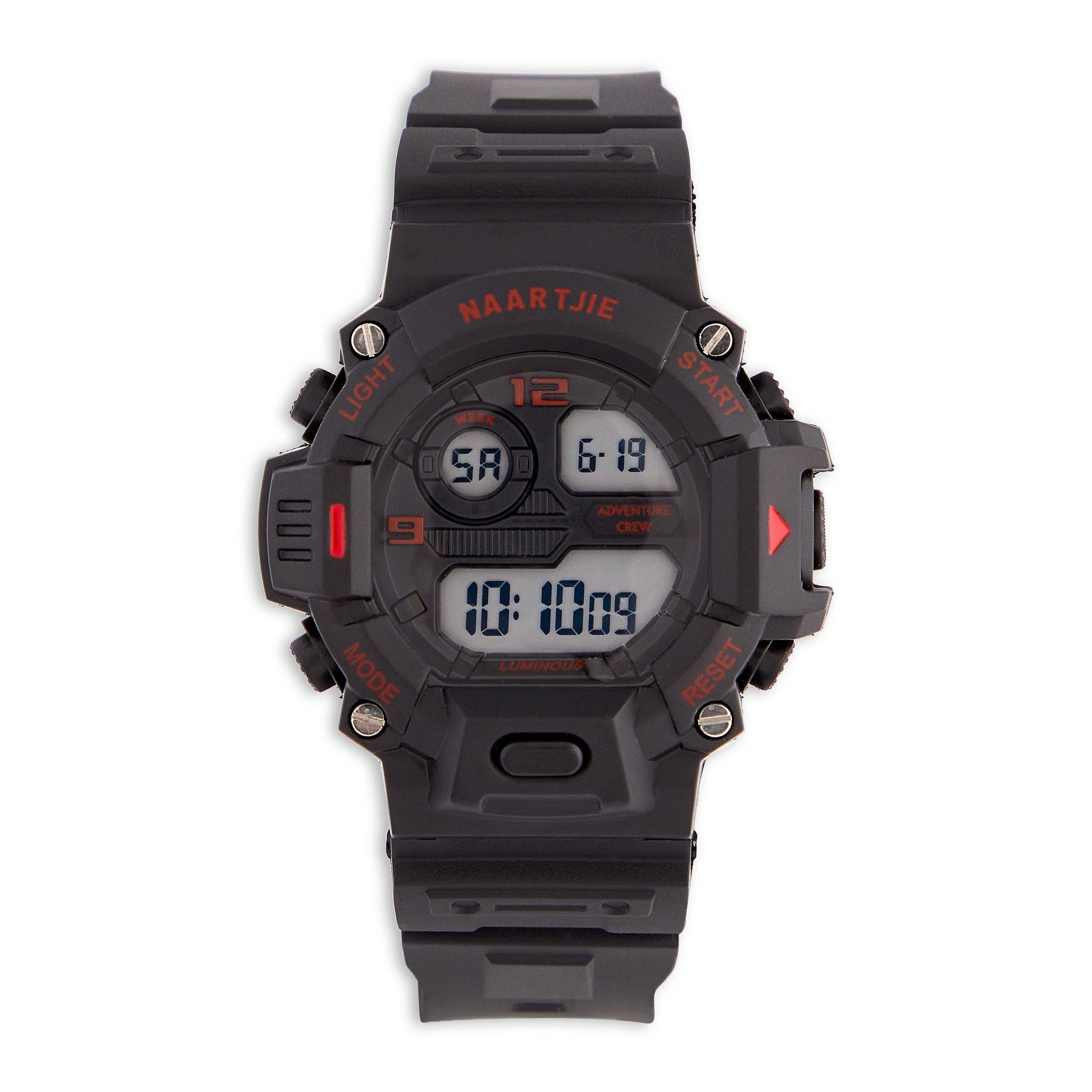 Black And Red Digital Watch (3230469) | Naartjie