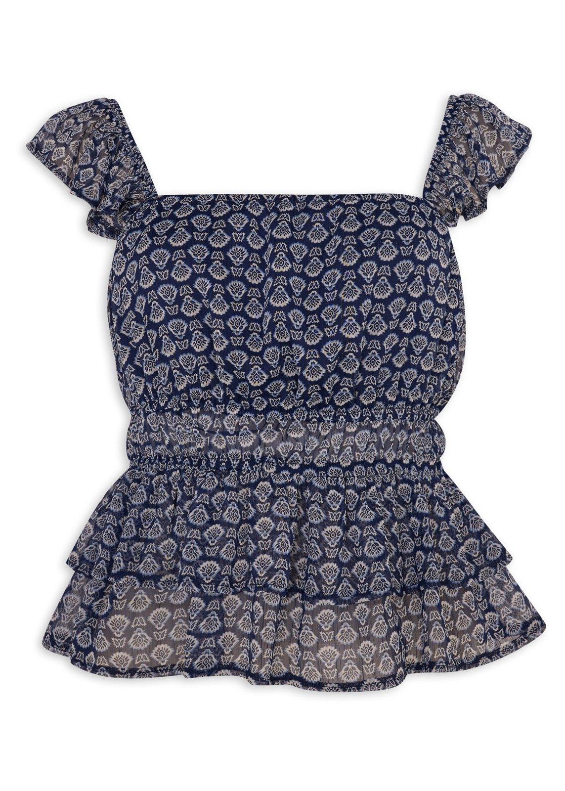 Blue Printed Chiffon Top (3230514) | Inwear