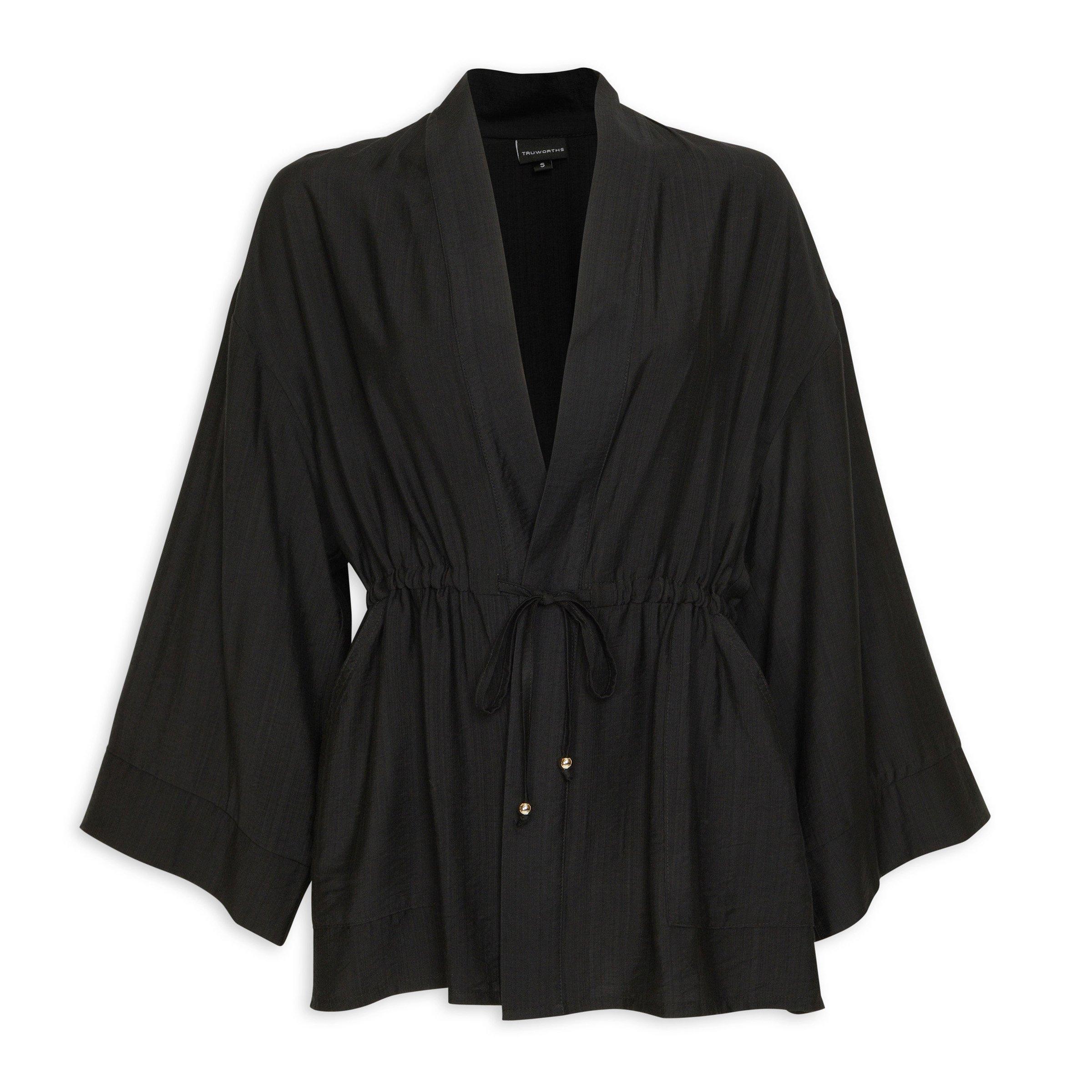 Black Drawstring Kimono Jacket (3230886) | Truworths