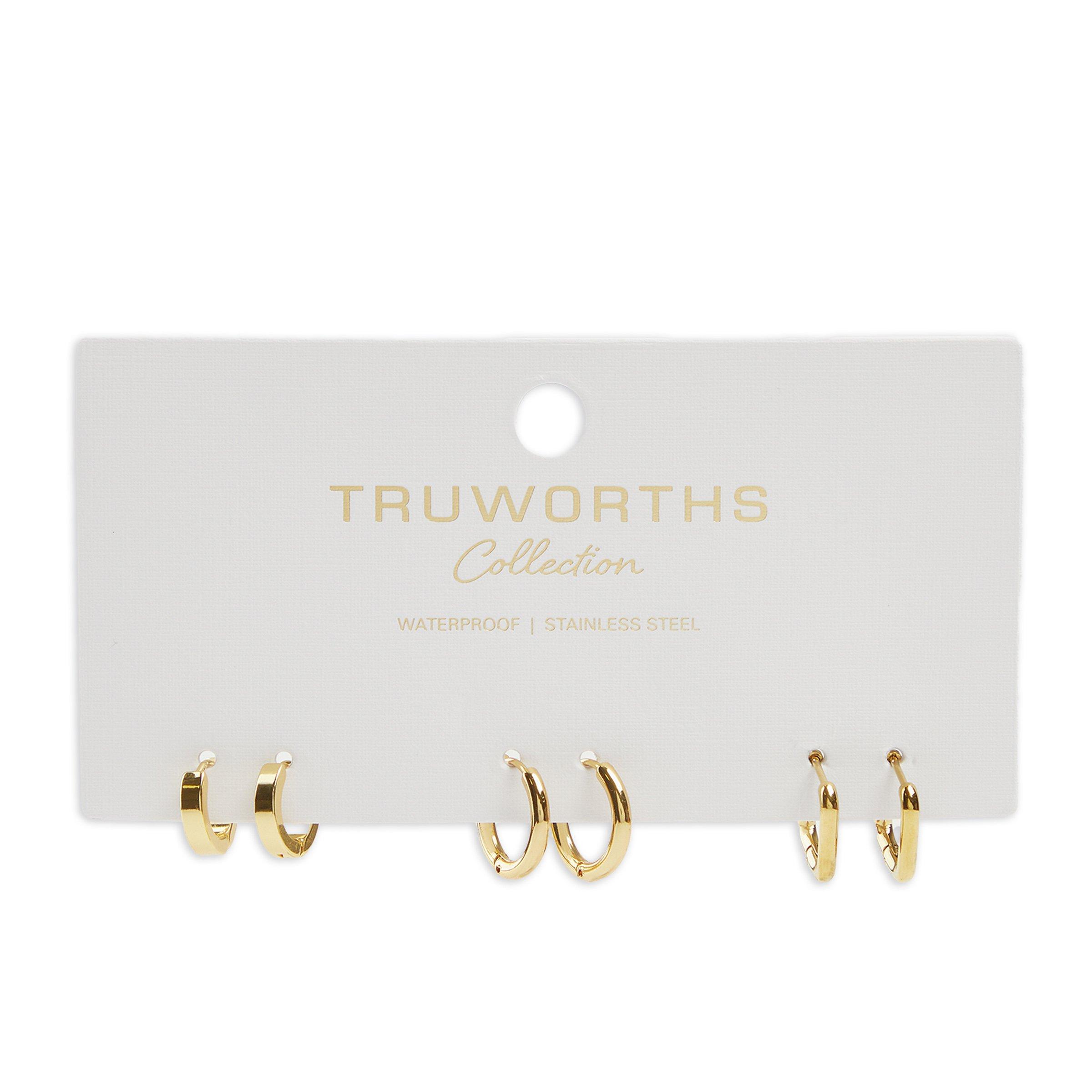 3-pack Stainless Steel Hoop Earrings (3231365) | Truworths Collection