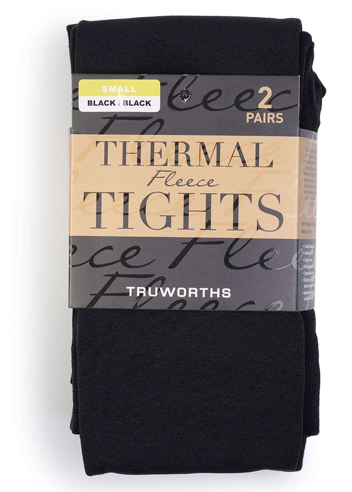 2-Pack Black Thermal Fleece Stockings (3232024) | Truworths