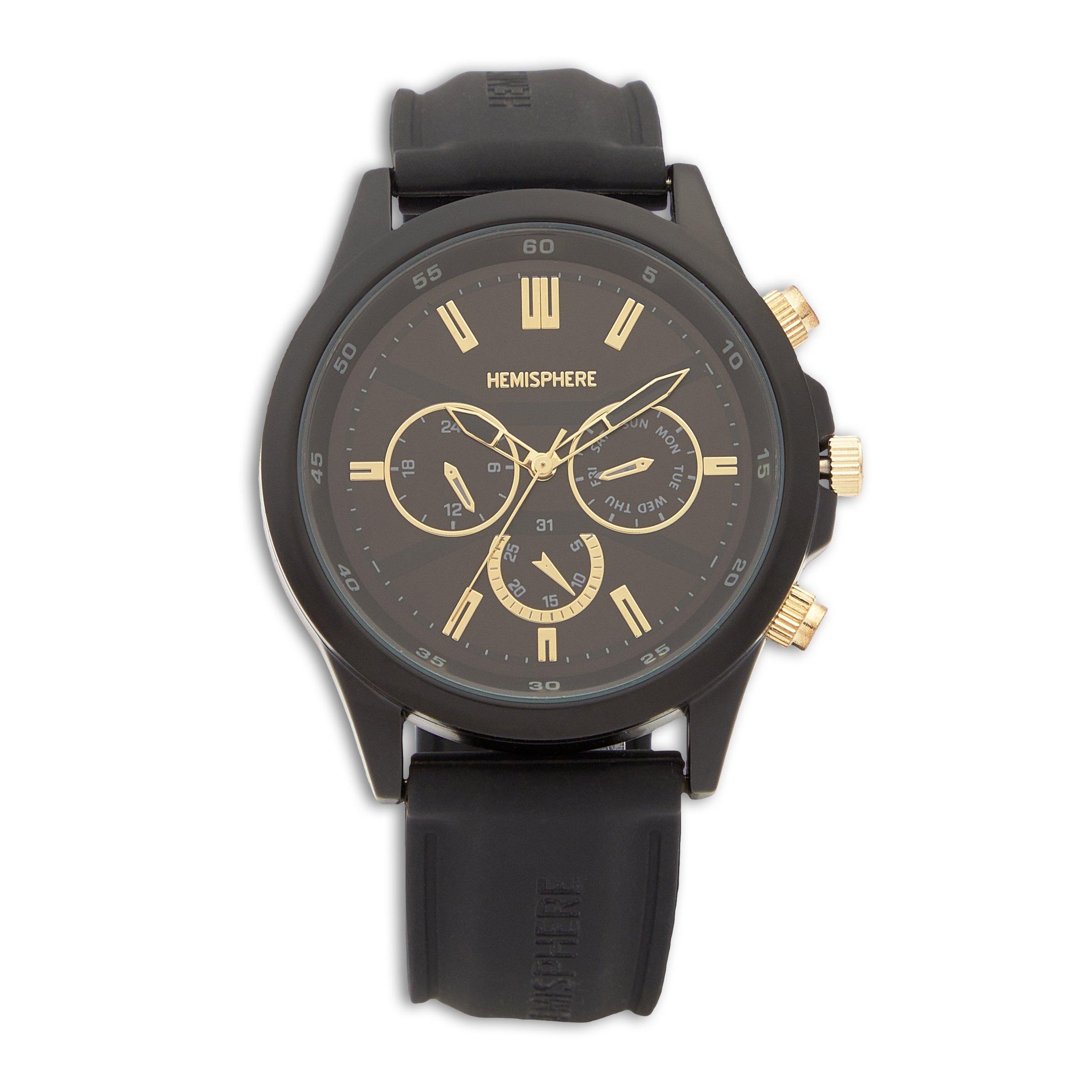 Hemisphere Black and Gold Resin Watch (3232285) | Hemisphere
