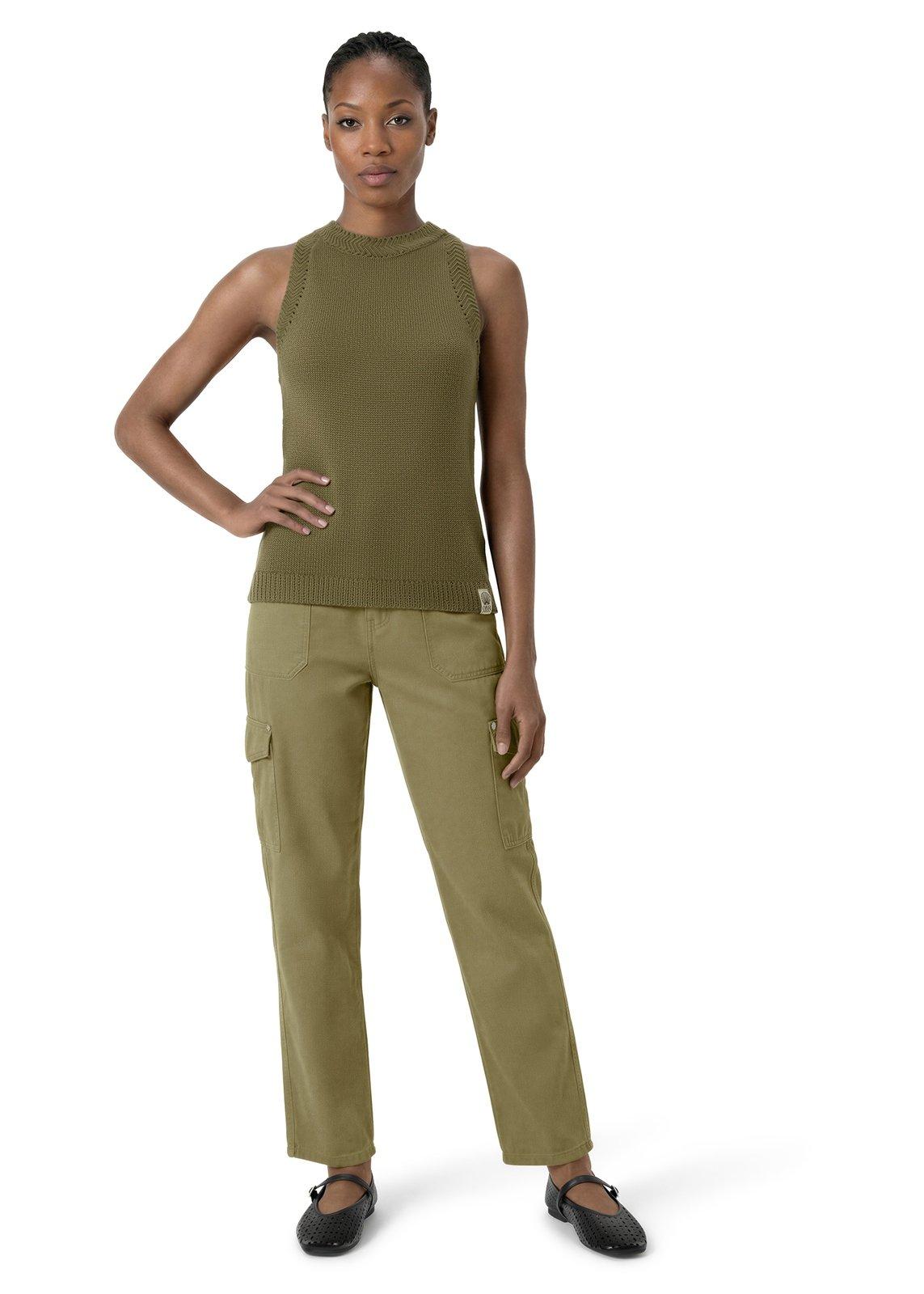 Green High Neck Vest Knit Top (3232306) | OUTBACK RED