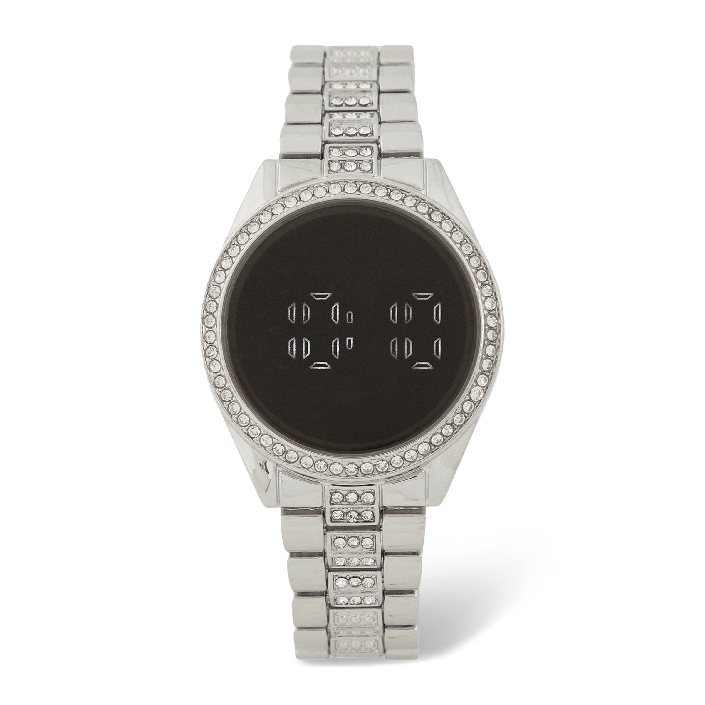 Silver Embellished Digital Watch (3232341) | Identity