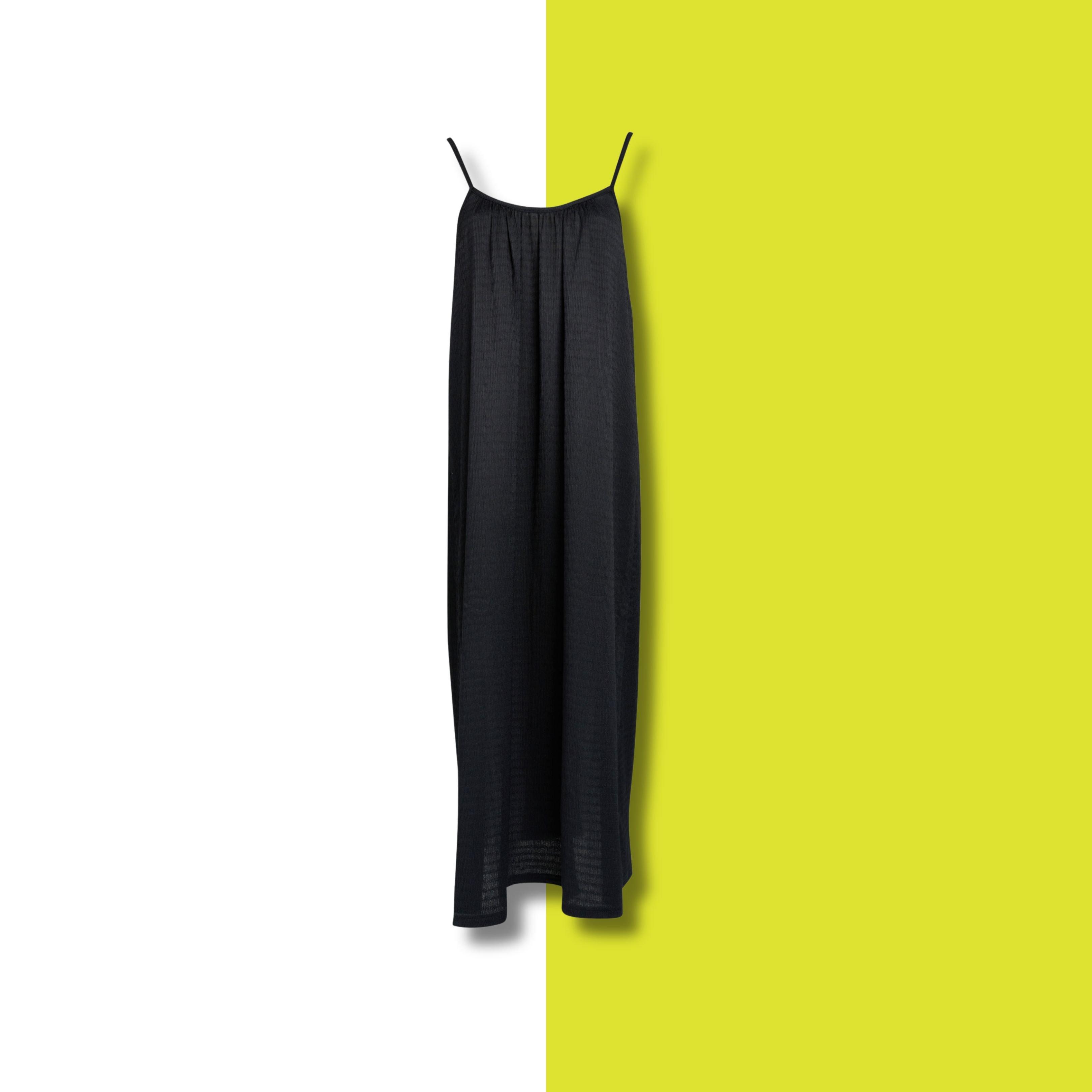 Black Textured Maxi Dress (3232342) | Identity X Sync