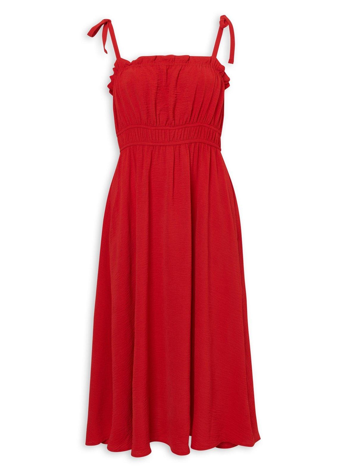 Red Tie Strap Midi Dress (3232390) | Inwear