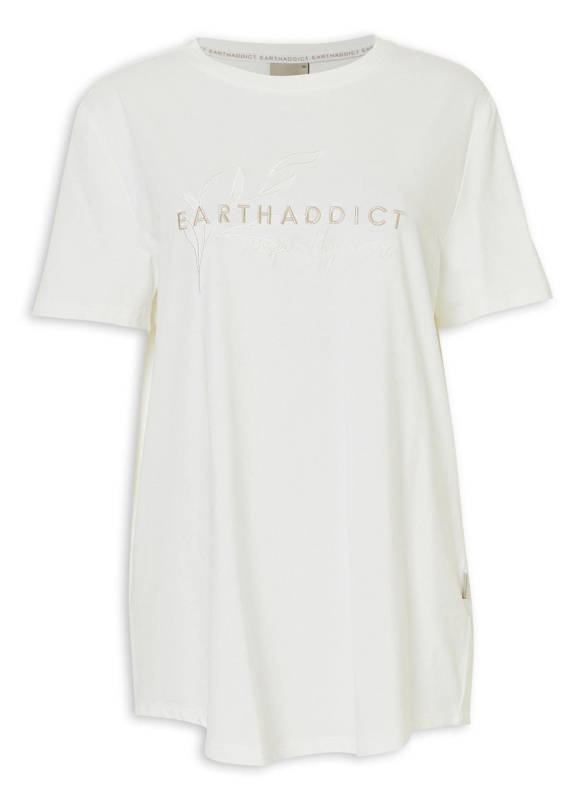 White Organic Cotton Branded T-shirt (3233407) | Earthaddict