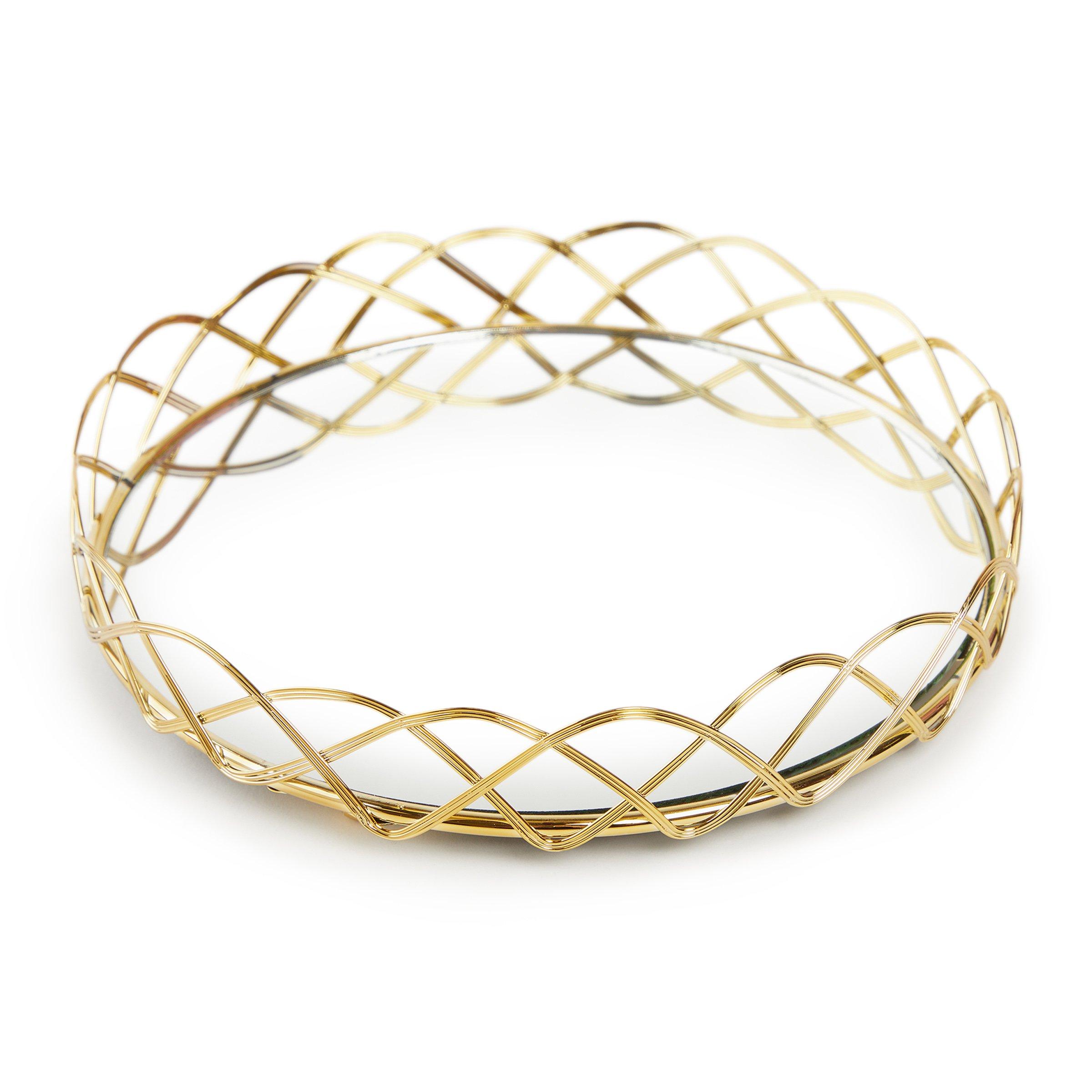 Gold Weave Tray 24x4cm (3233409) | Loads of Living