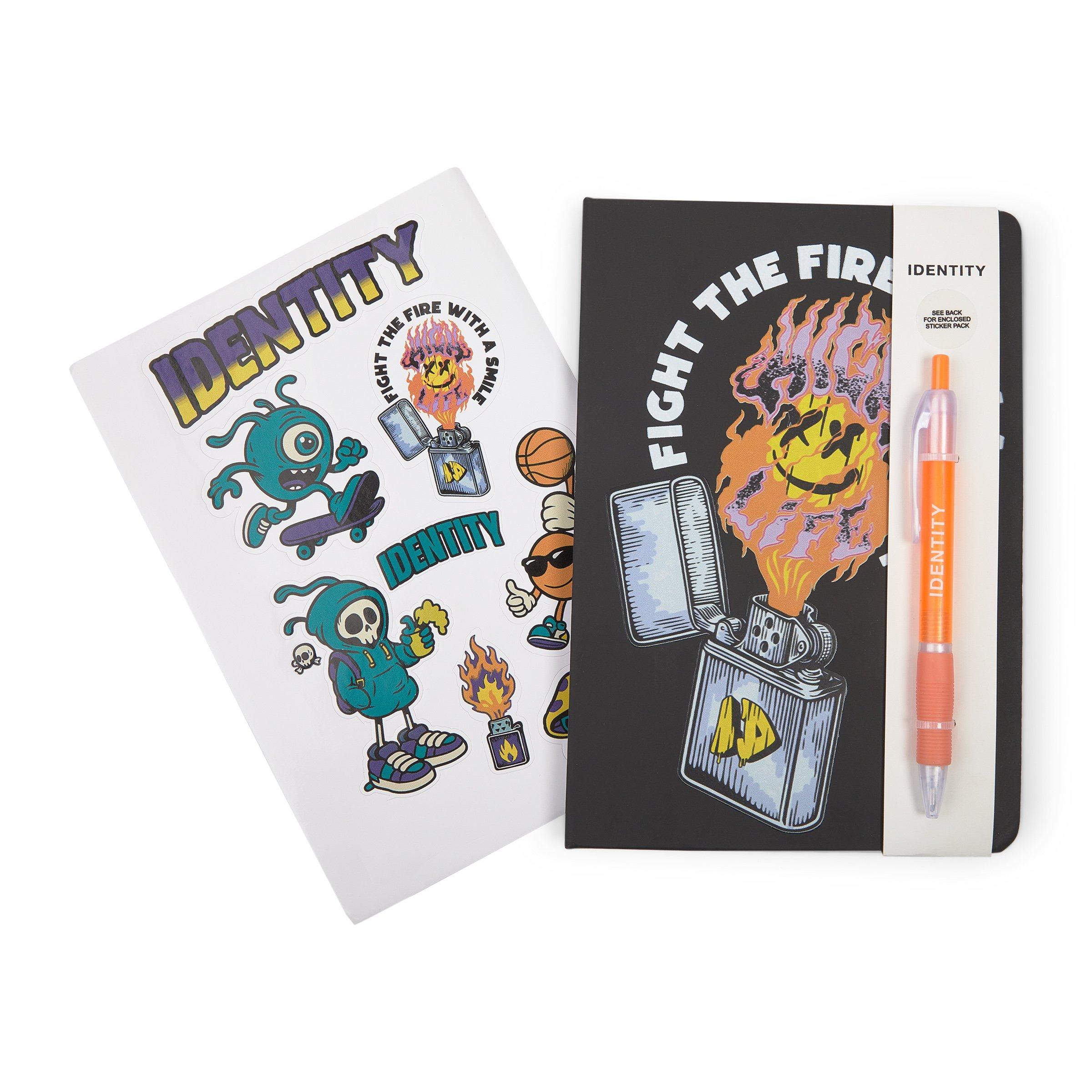 Black Notebook and Pen Set with Stickers (3234320) | Identity