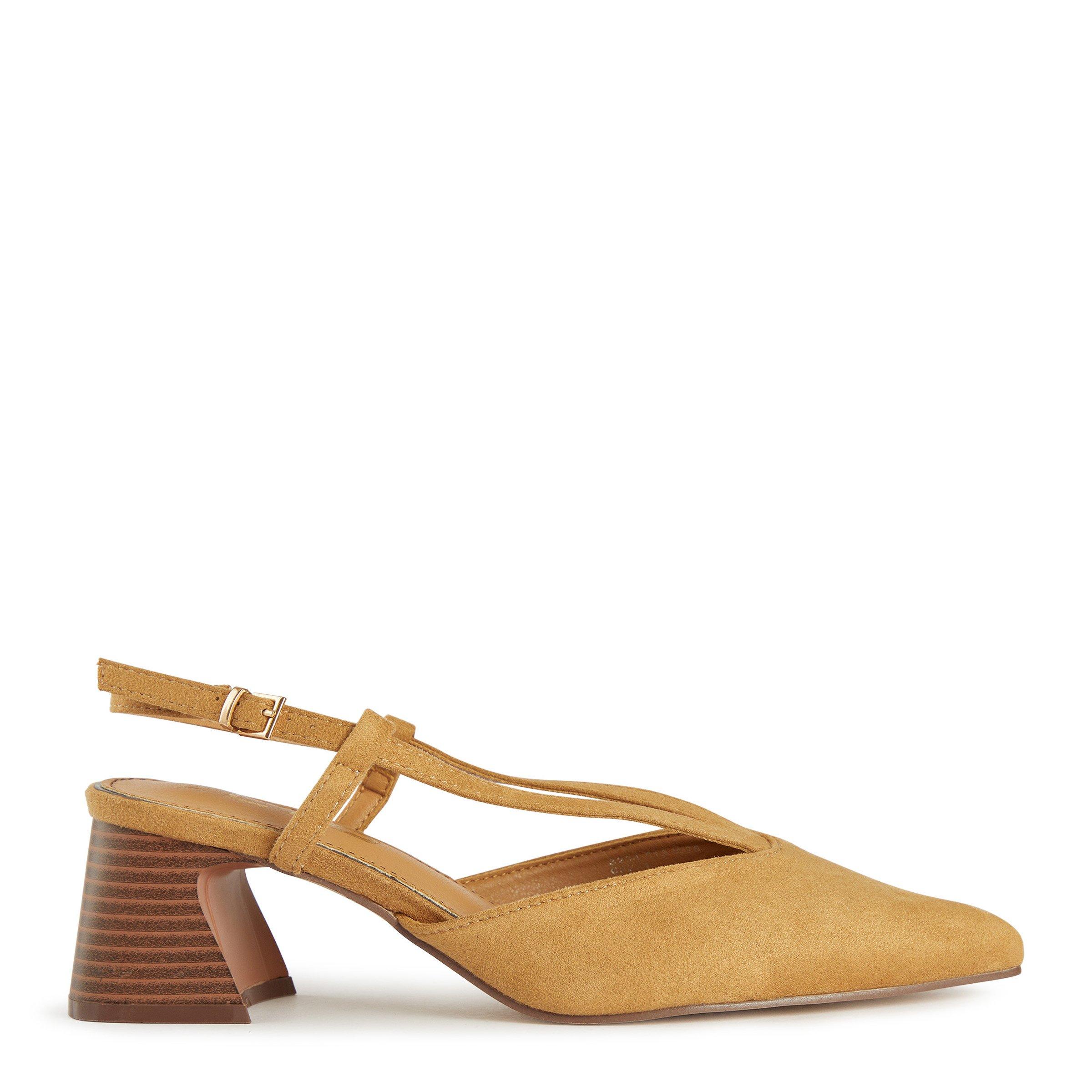 Tan Suede Pointed Slingback Heels (3234513) | LTD Woman