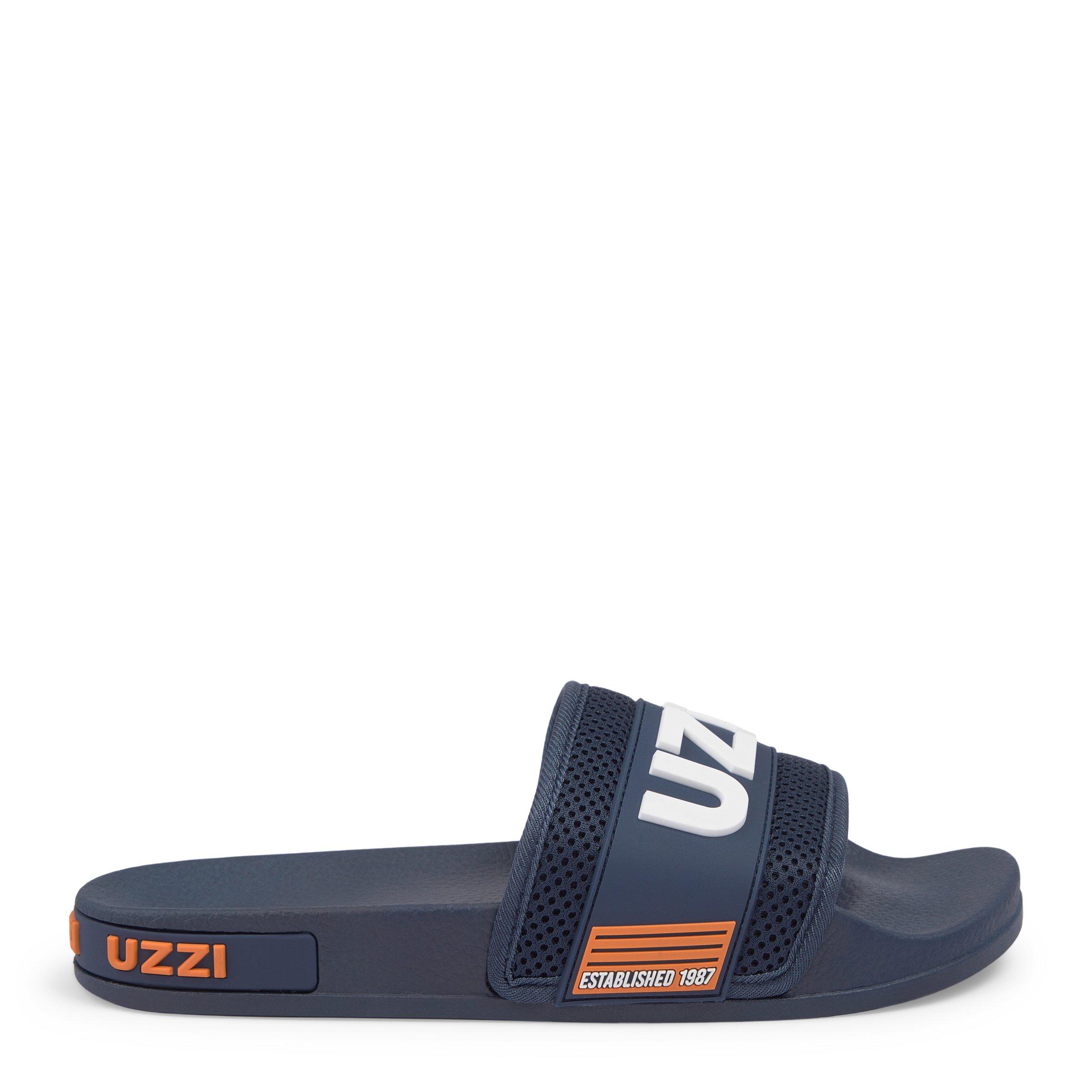 Airforce Blue Mesh Rubber Pool Sandals (3235112) | UZZI