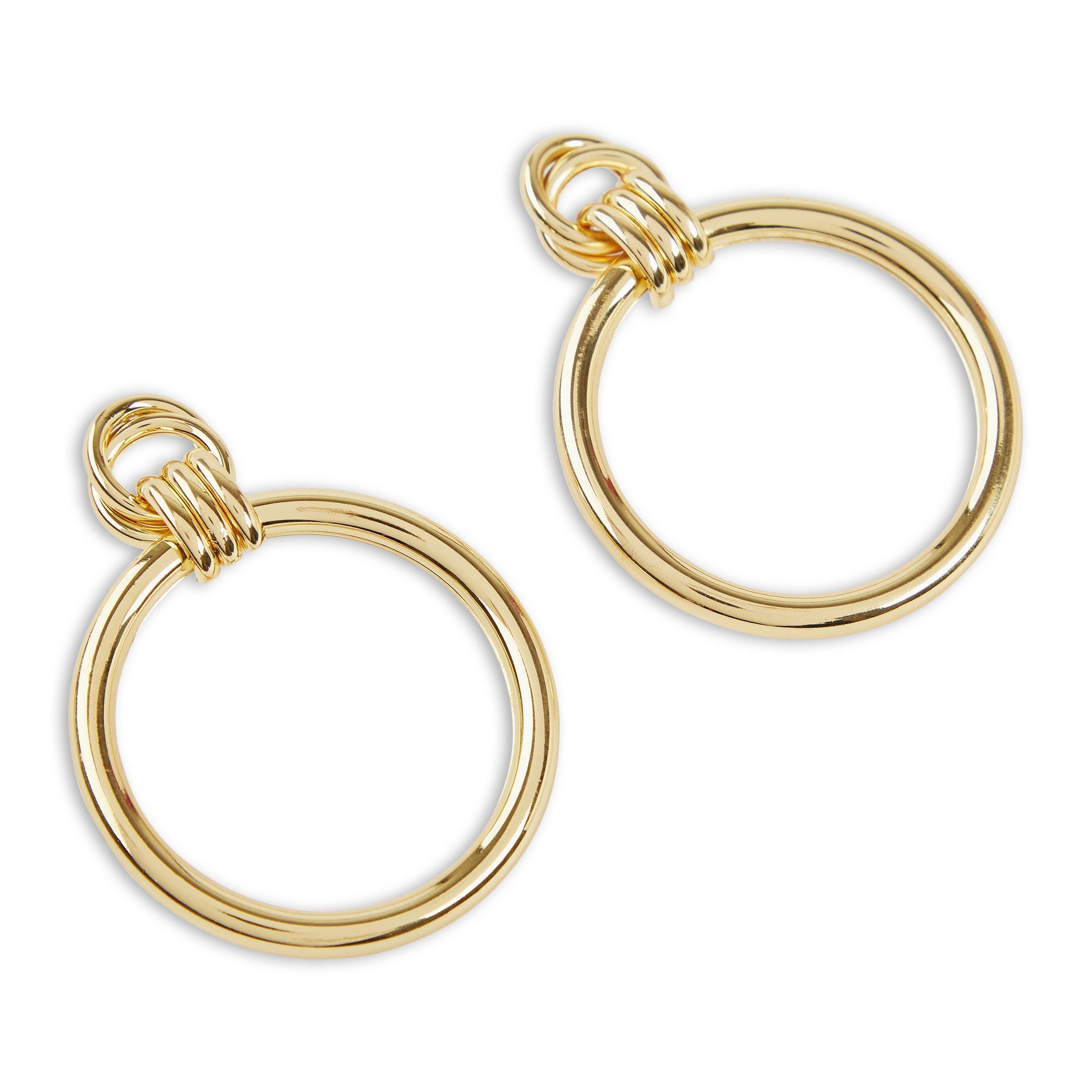 Gold Plated Big-Pan Hoop Earrings (3235140) | Zackia