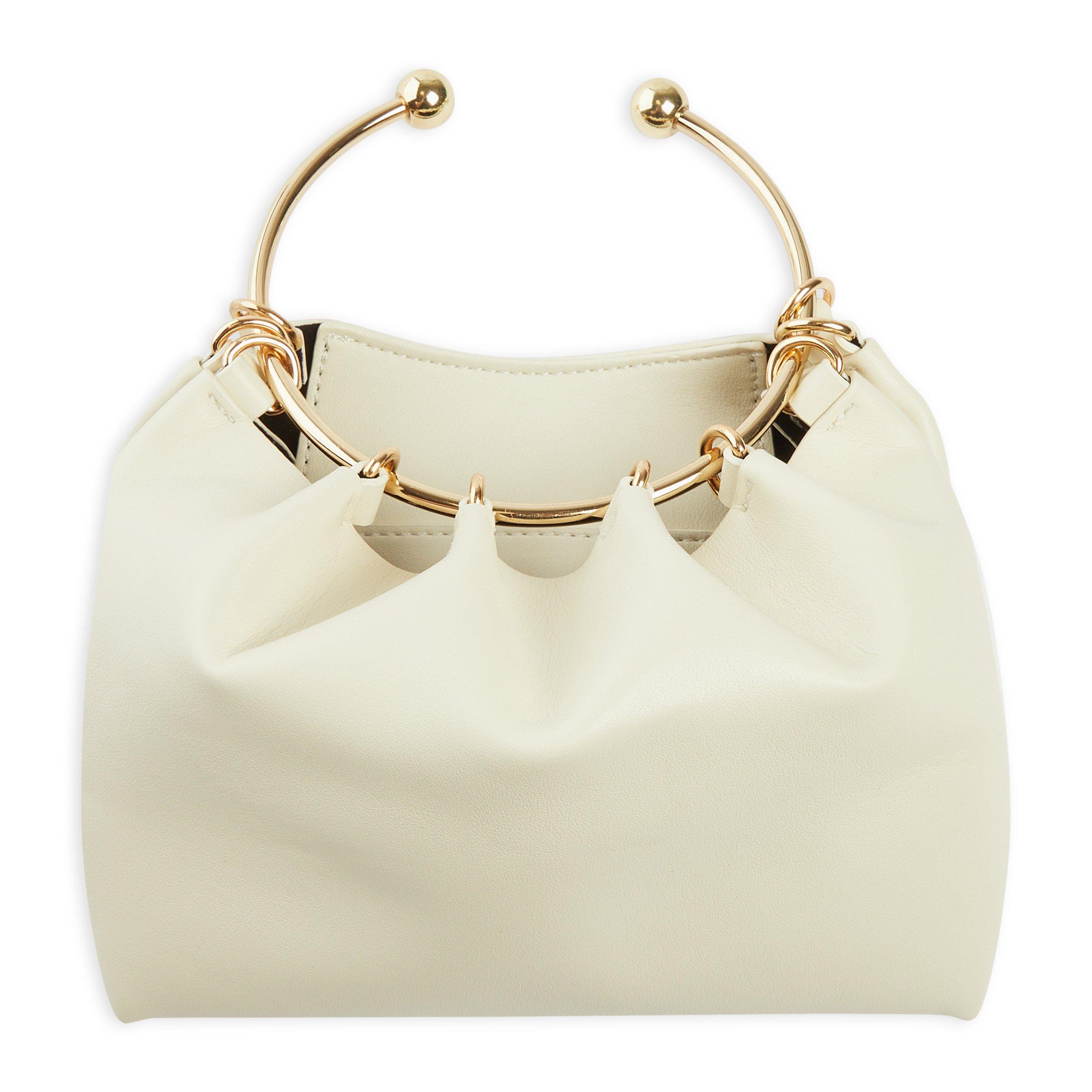 White Round Metal Handle Bag (3235195) | 4Flavour Bags